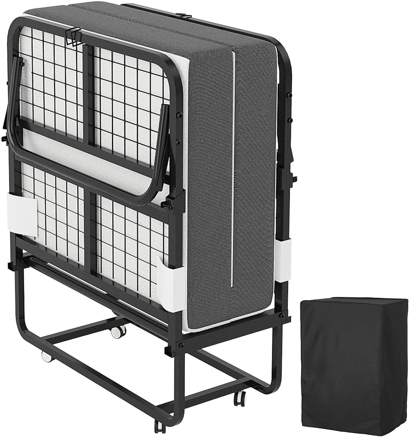 Amazon.com: Guest Folding Bed Cot - with Memory Foam Mattress Compact ...