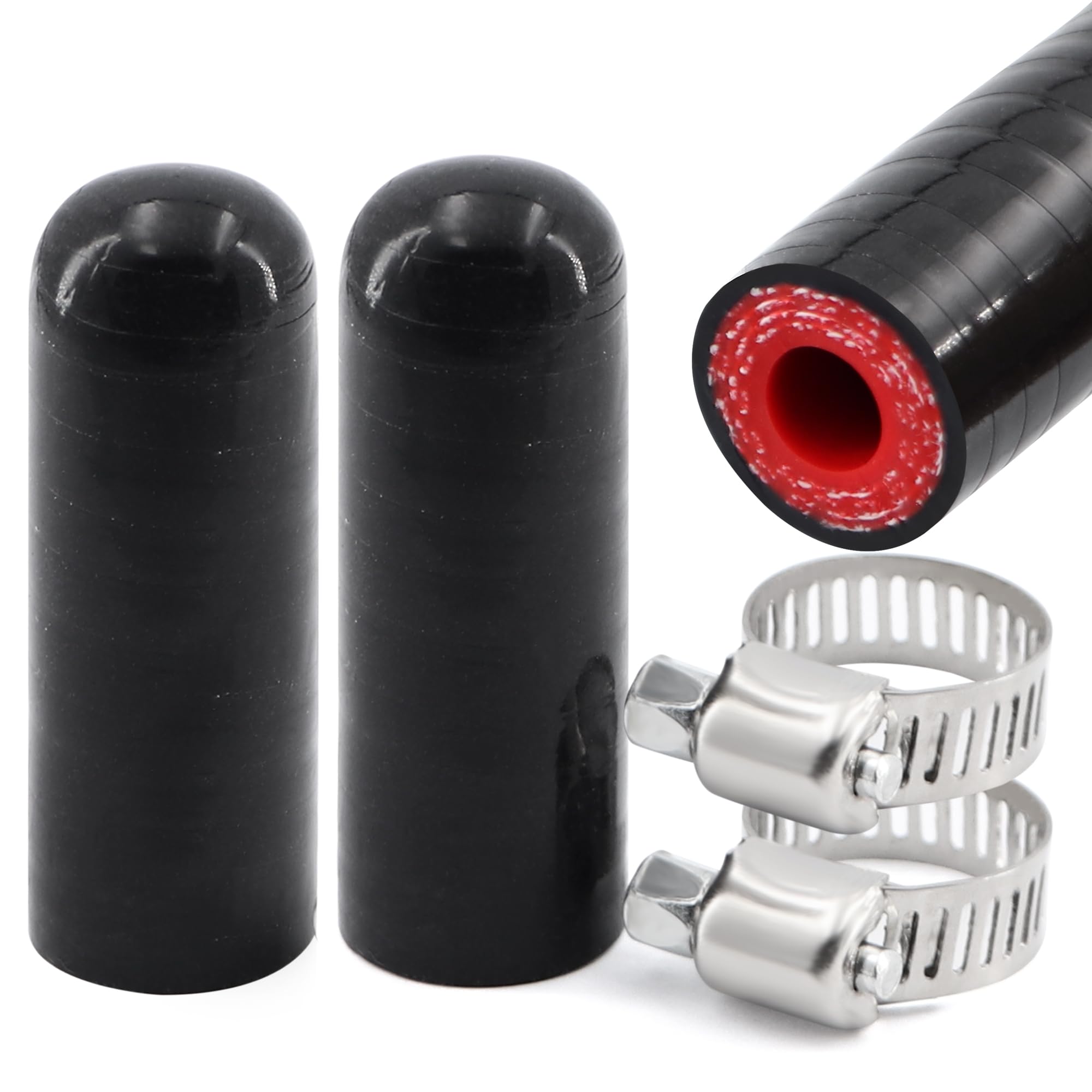 Amazon.com: 2Pcs High Temperature 4-Ply Reinforced Silicone Hose Cap ID ...