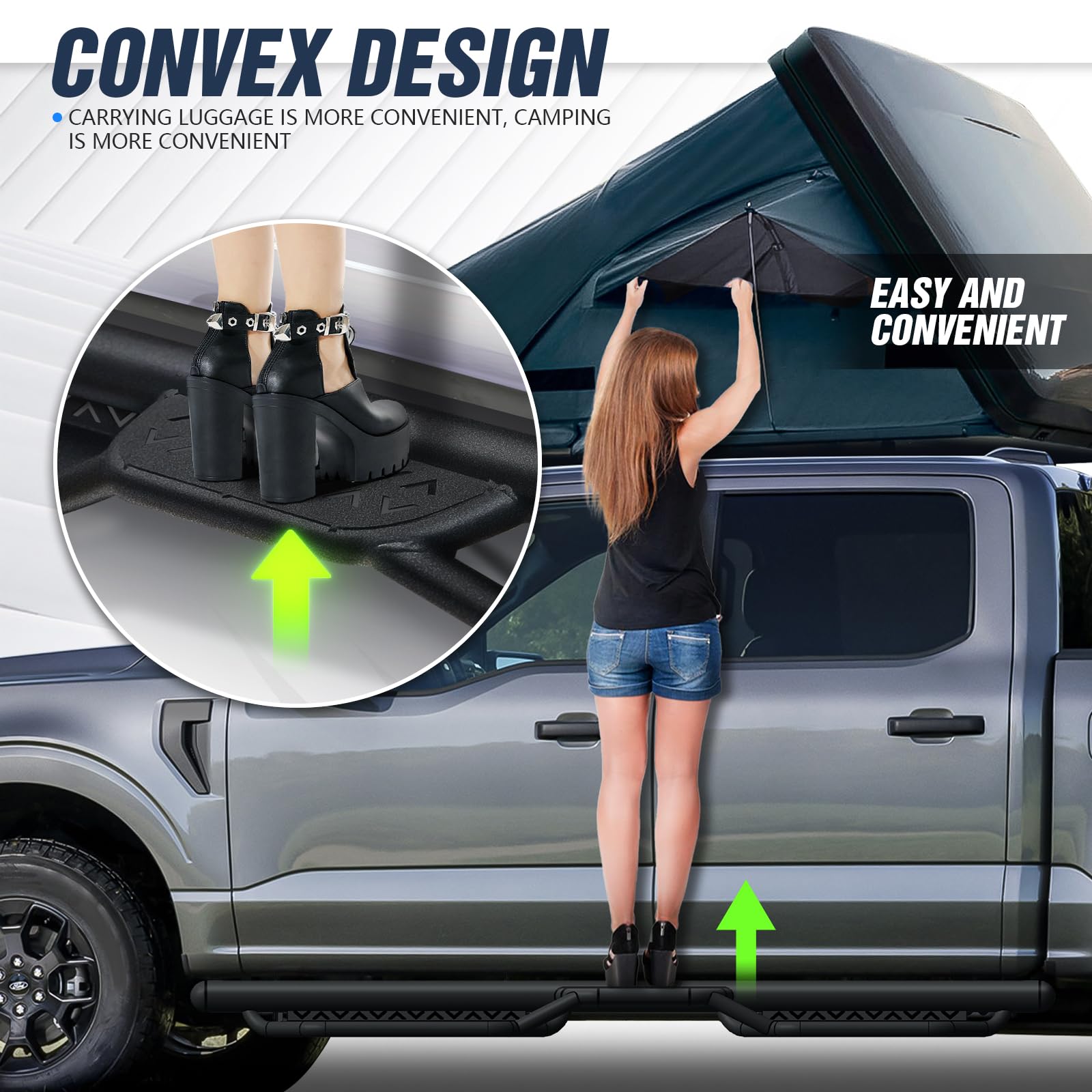 Snapklik.com : YZONA Crew Cab Running Boards Side Steps Compatible For ...
