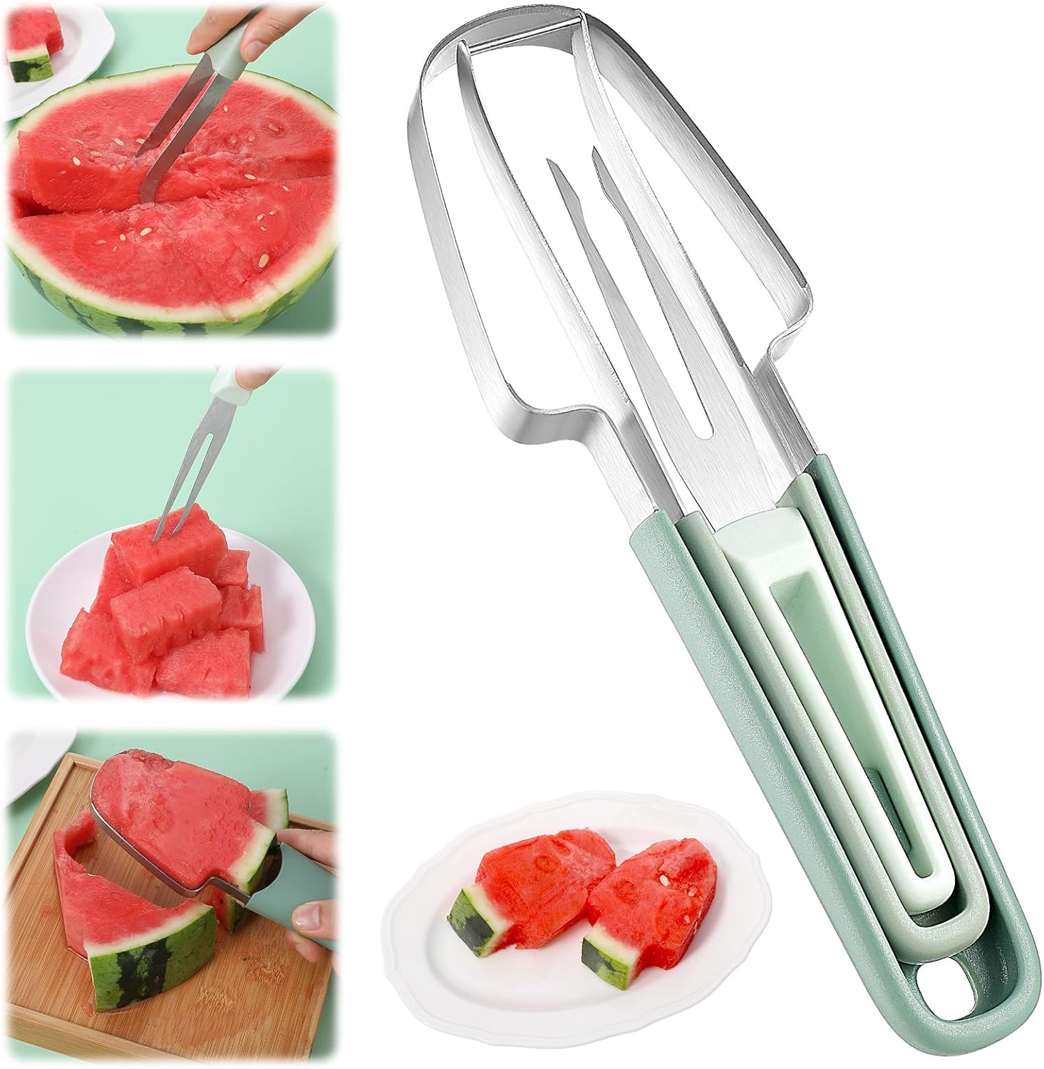 Amazon.com: Andibro 3-in-1 Watermelon Fork Slicer Cutter, Stainless ...
