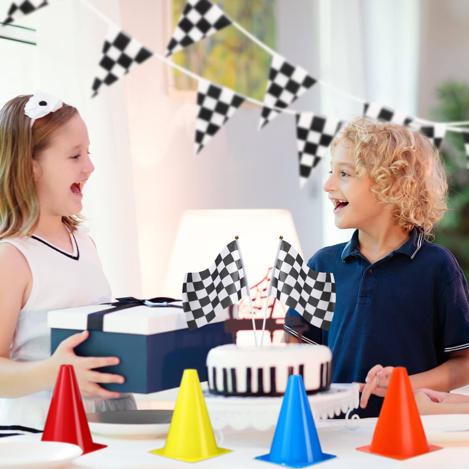 Snapklik.com : Skylety Traffic Cones And Racing Checkered Flags Set ...
