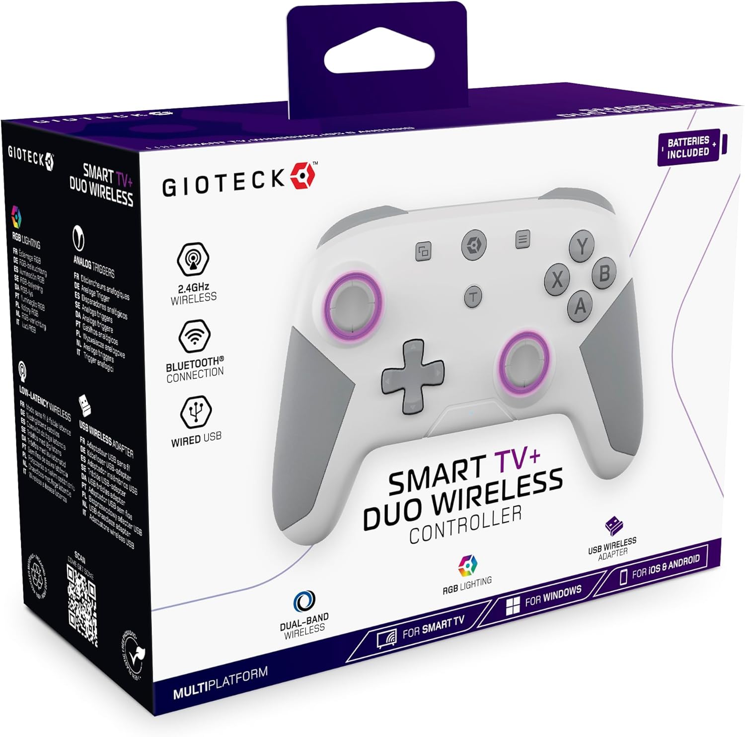 Gioteck Smart TV+ DUO Wireless (Bluetooth & Dongle) Controller for ...