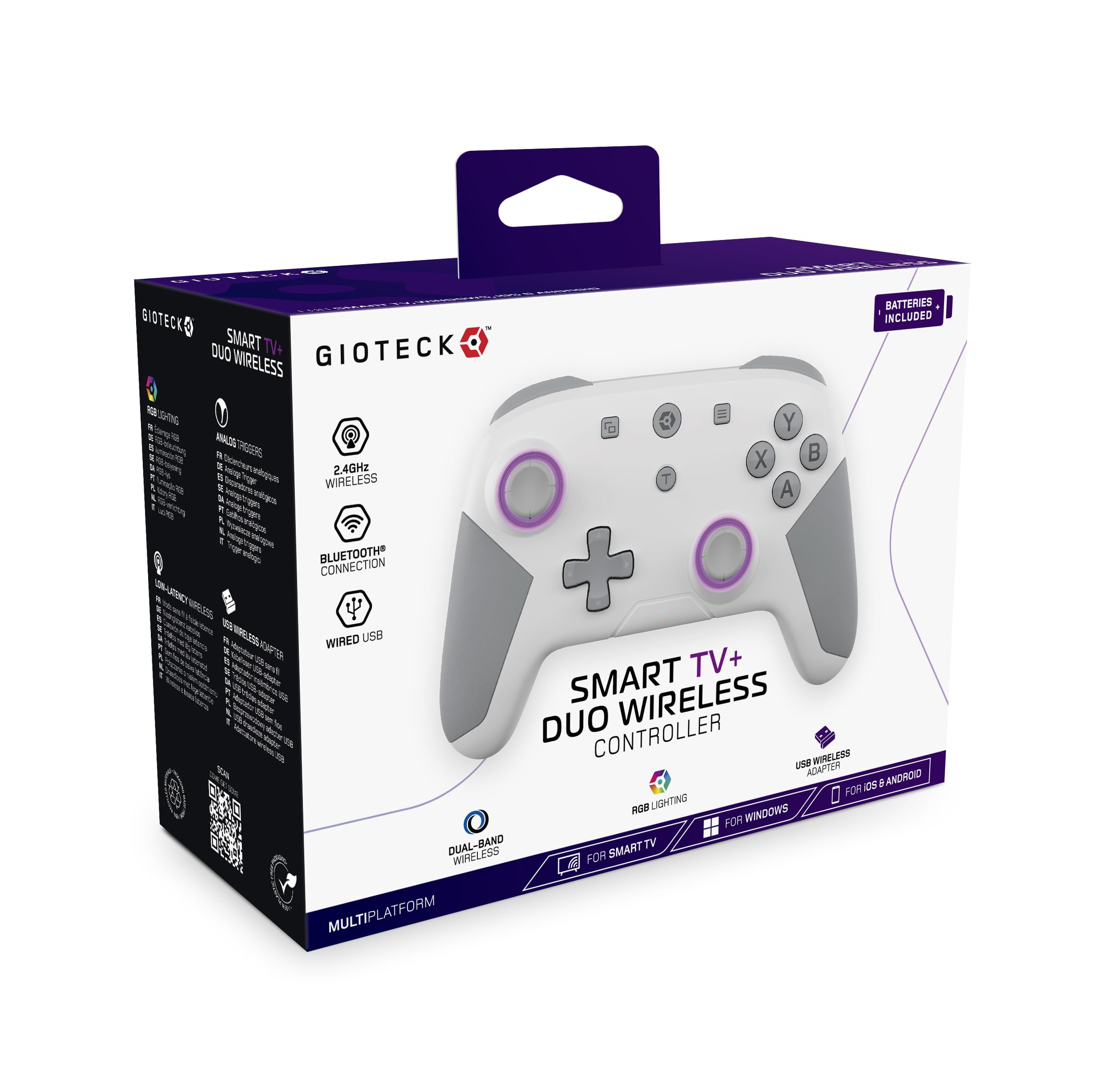 Gioteck Smart TV+ DUO Wireless (Bluetooth & Dongle) Controller for ...