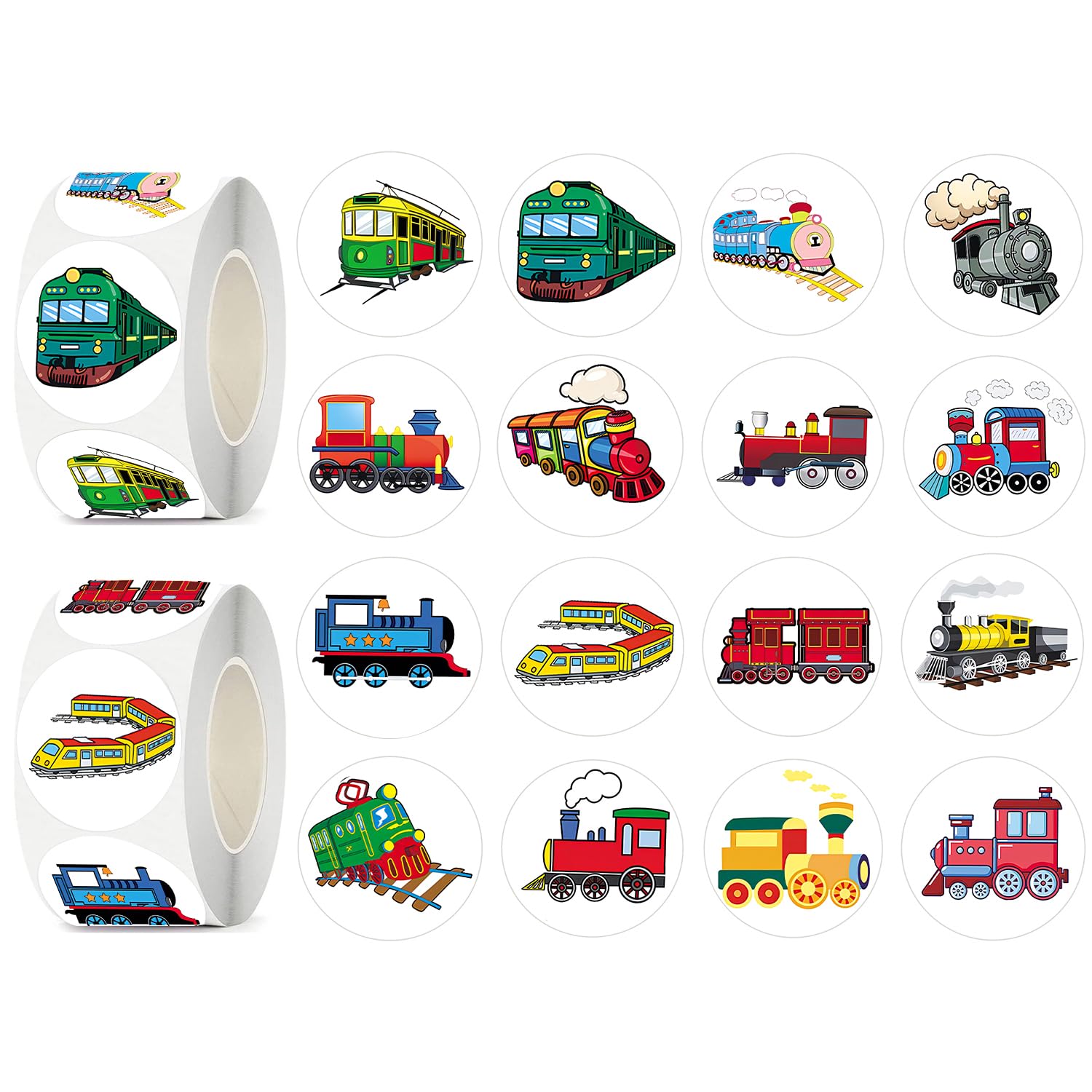 Amazon.com: UVUXO 600 Pcs Train Stickers for Kids- 1.5 Inch Round ...