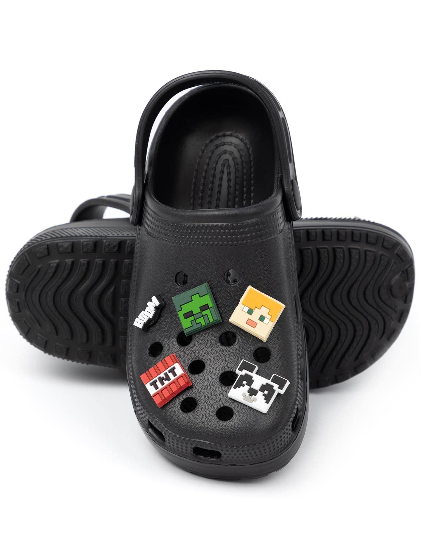 Snapklik.com : Minecraft Kids Classic Clogs Black Ventilated Sliders