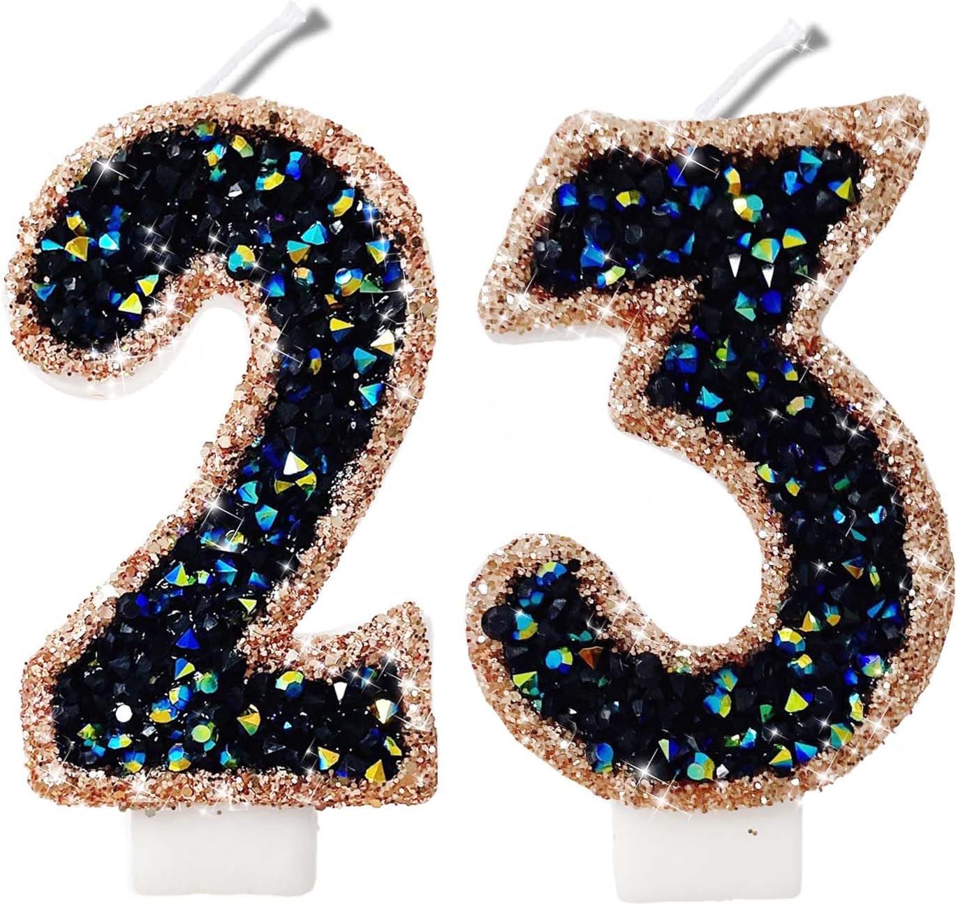 Amazon.com: 2.8" Multicolor Glitter Number Candles 50th Birthday Gifts ...