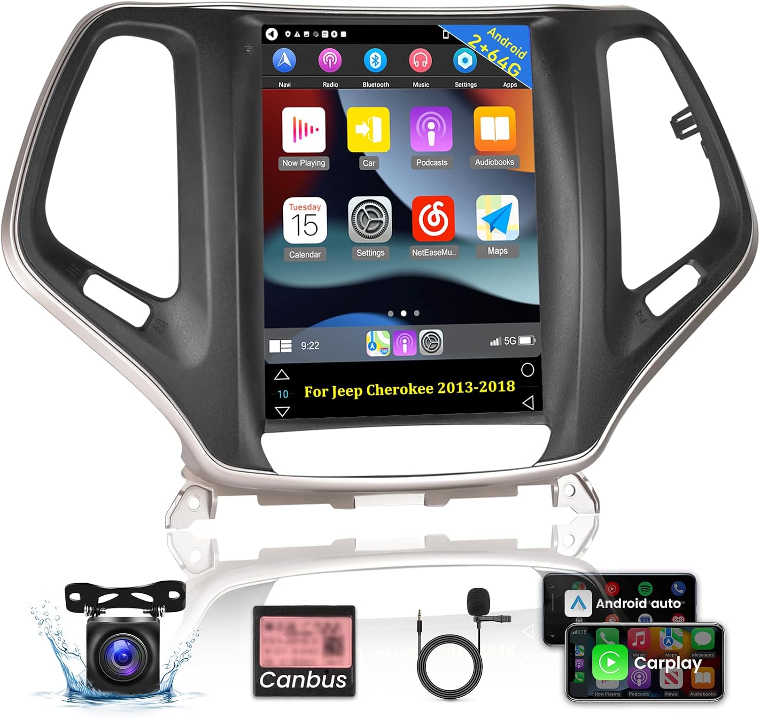 Amazon.com: for Jeep Cherokee 2013-2018 with Wireless Carplay and ...