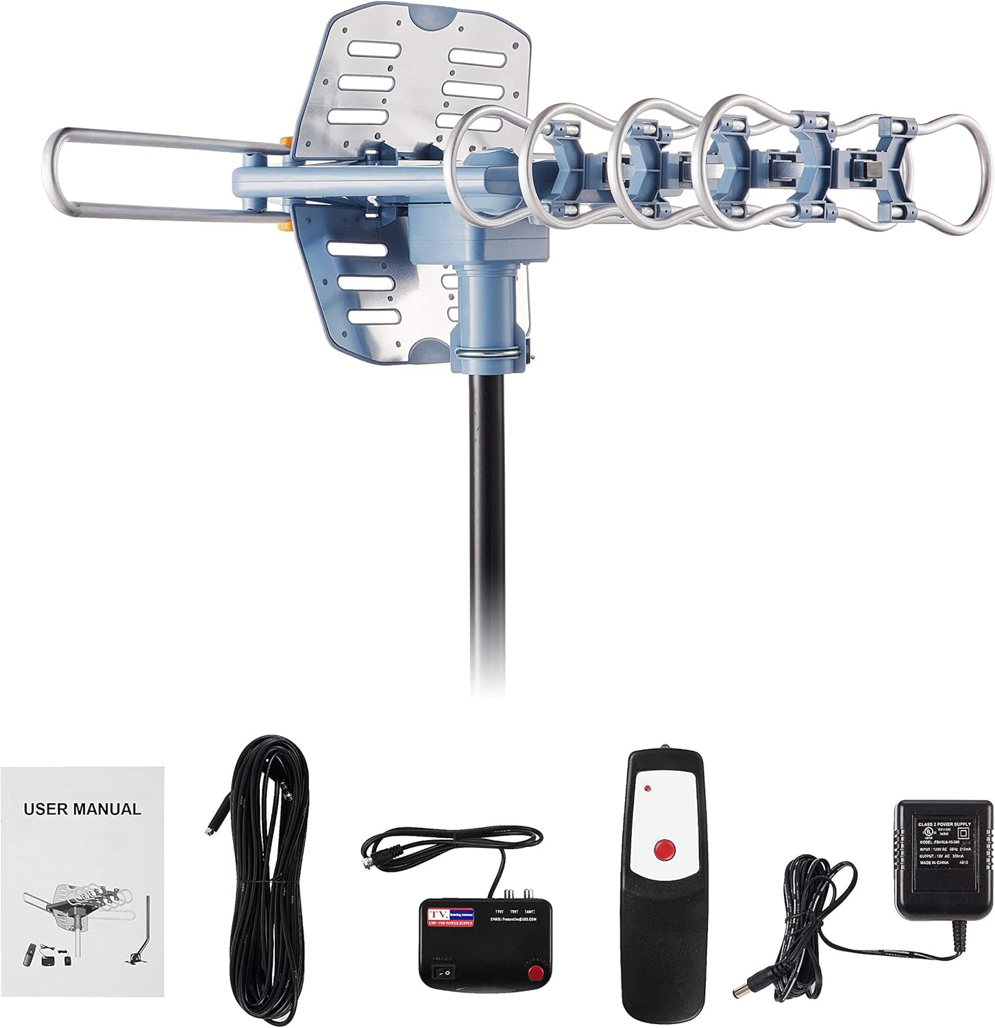 Amazon.com: WA-2608 Digital Amplified Outdoor HDTV Antenna&60FT RG6 ...