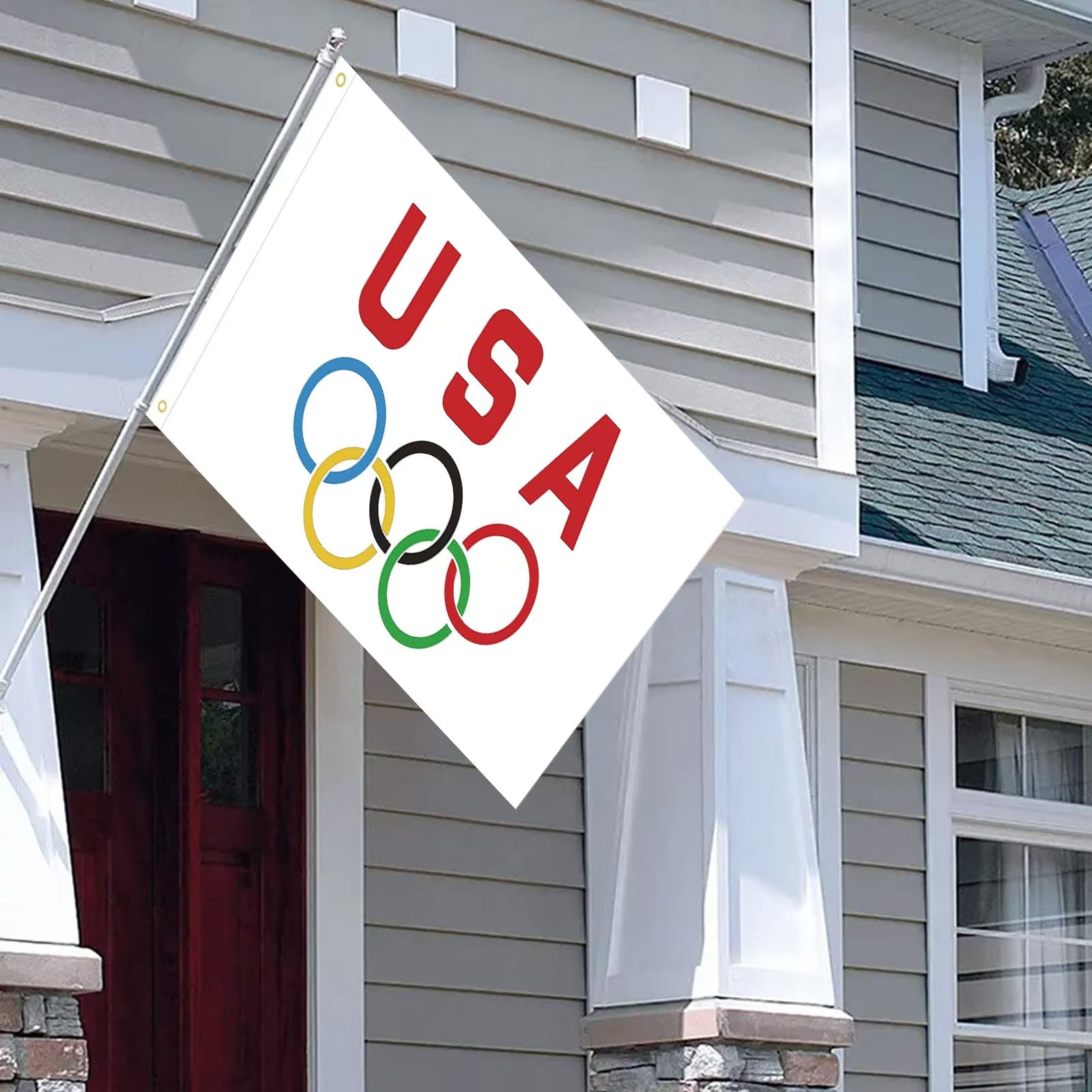 Snapklik.com : USA Olympic Rings Flags 3x5 Ft Outdoor Indoor,America ...