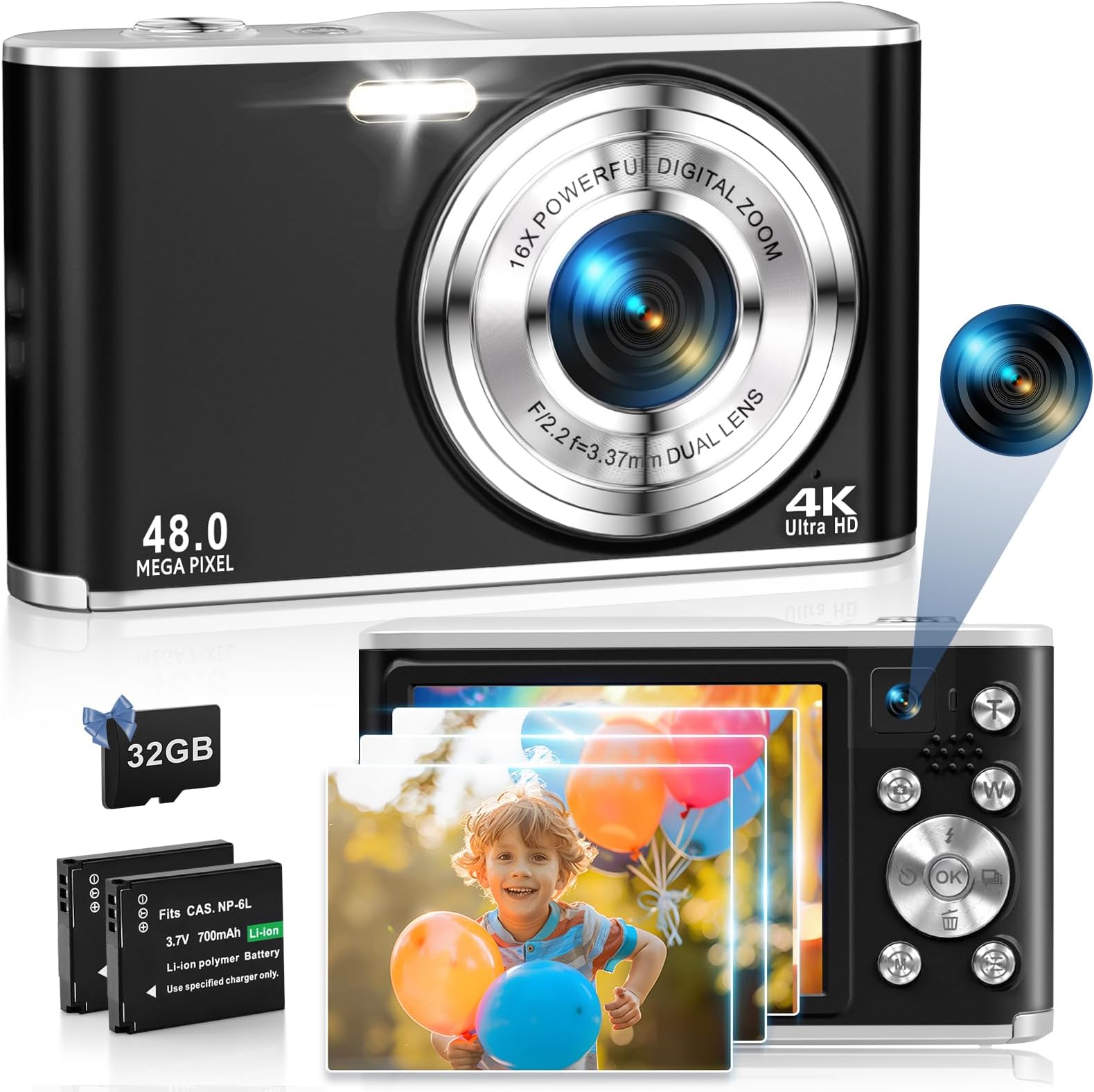 Amazon.com : 5K Digital Camera for Photography Autofocus with 5X ...