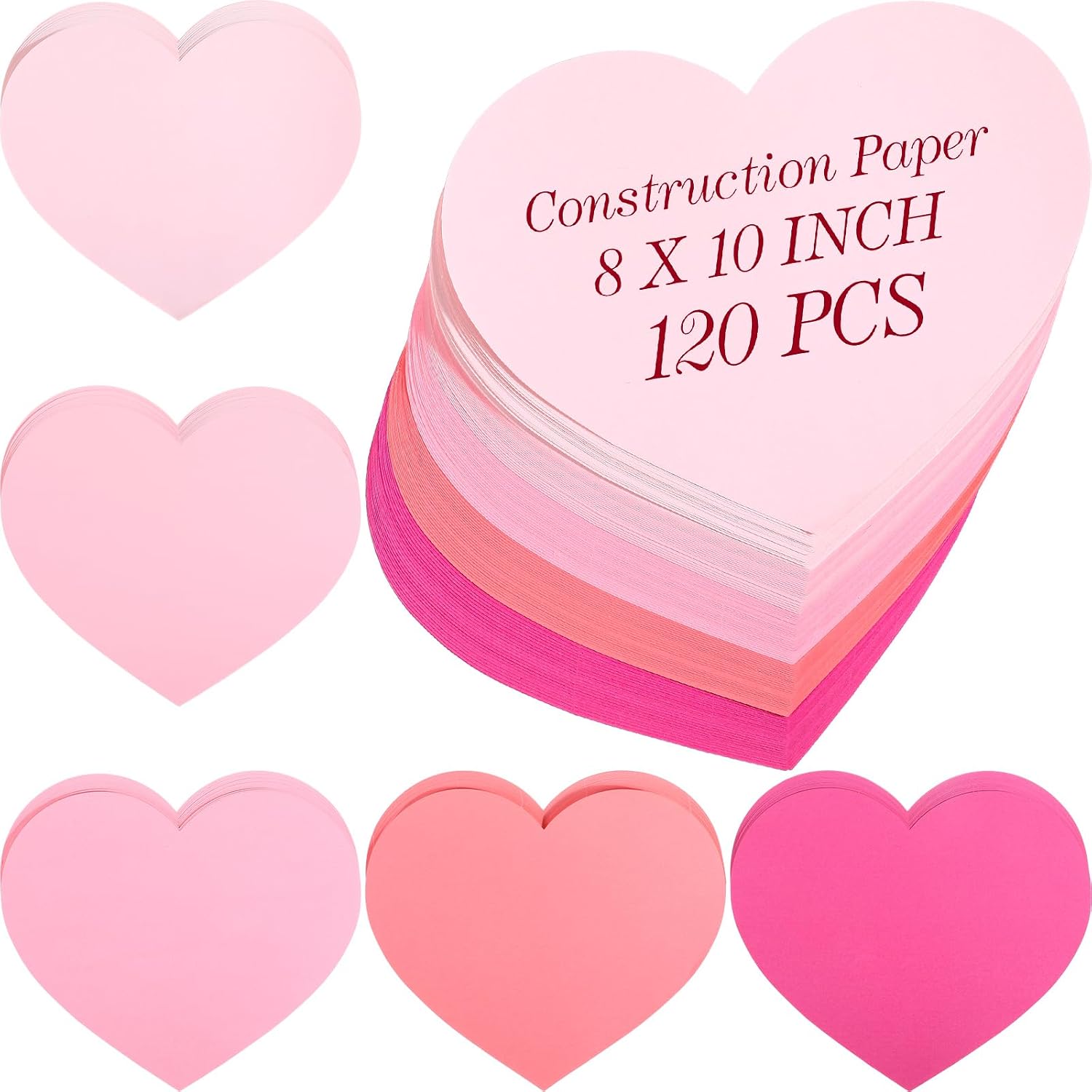 Amazon.com: Tatuo 120 Pcs Valentine's Day Heart Cutouts 8x10 Inch Heart ...