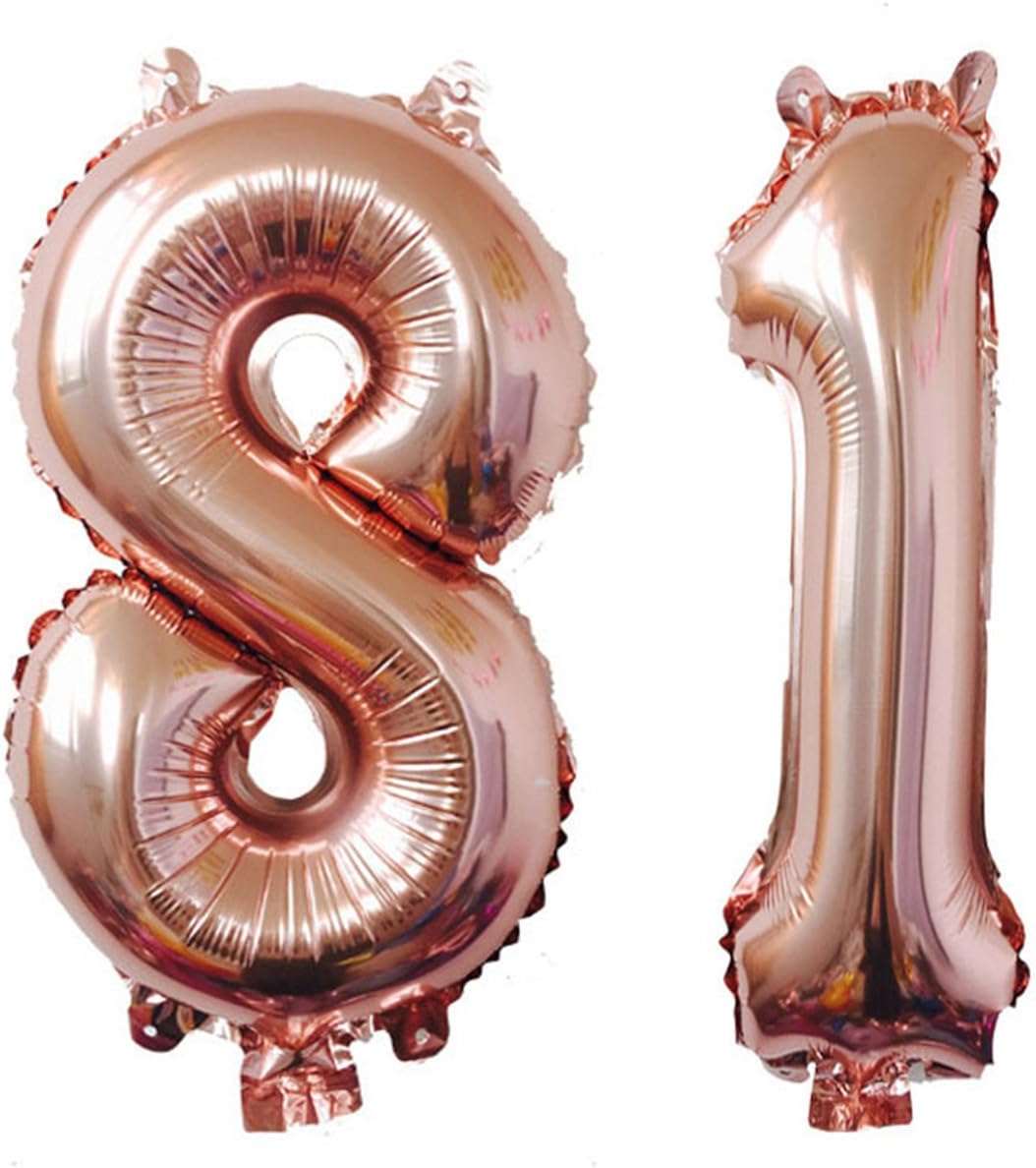 Amazon.com: 40inch Rose Gold Foil 81 Helium Jumbo Digital Number ...