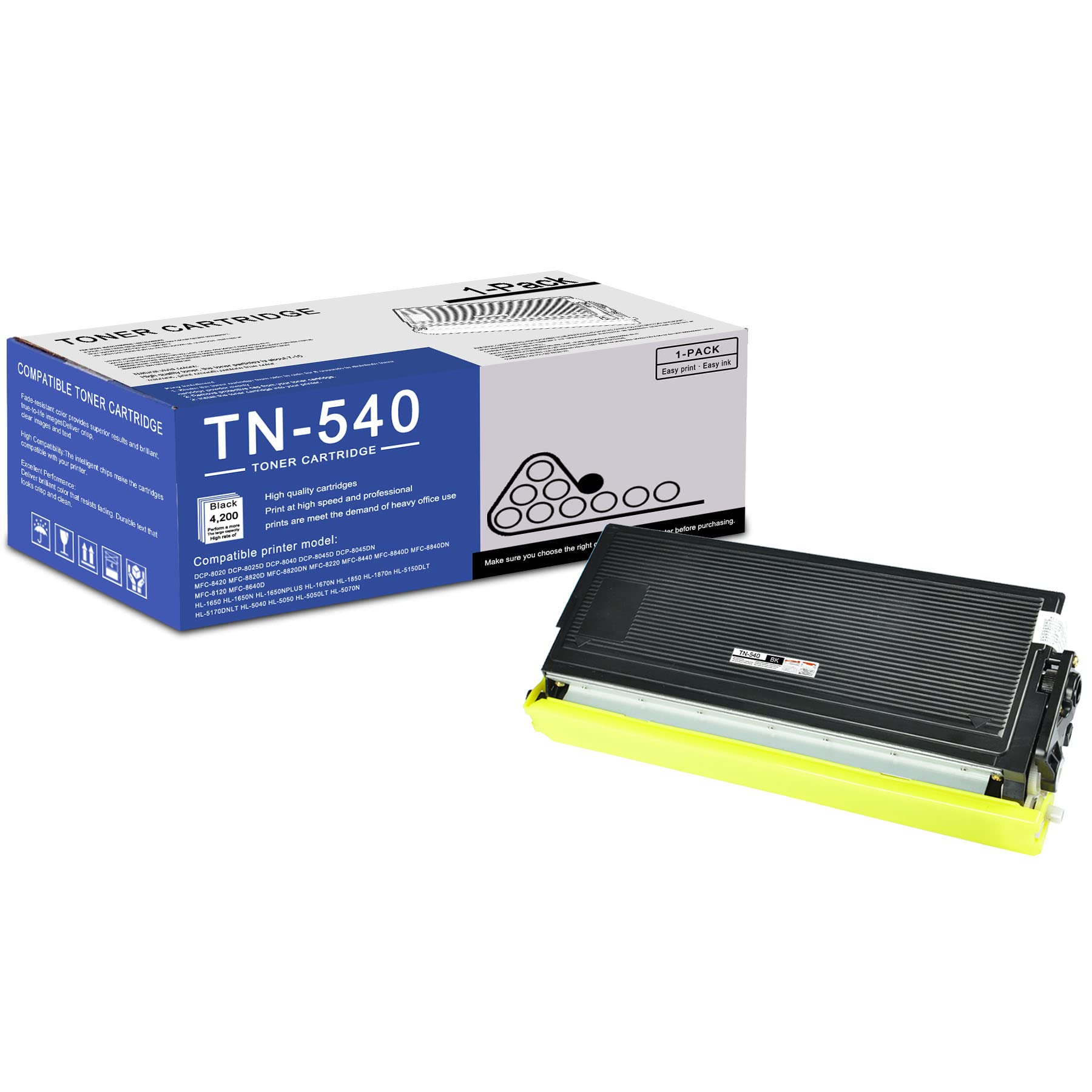 Amazon.com: 1 Pack TN540 TN-540 Black Toner Cartridge Compatible TN540 ...