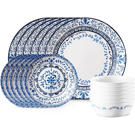 Amazon.com | Corelle 12-Piece Dinnerware Set Service for 4, Chip ...