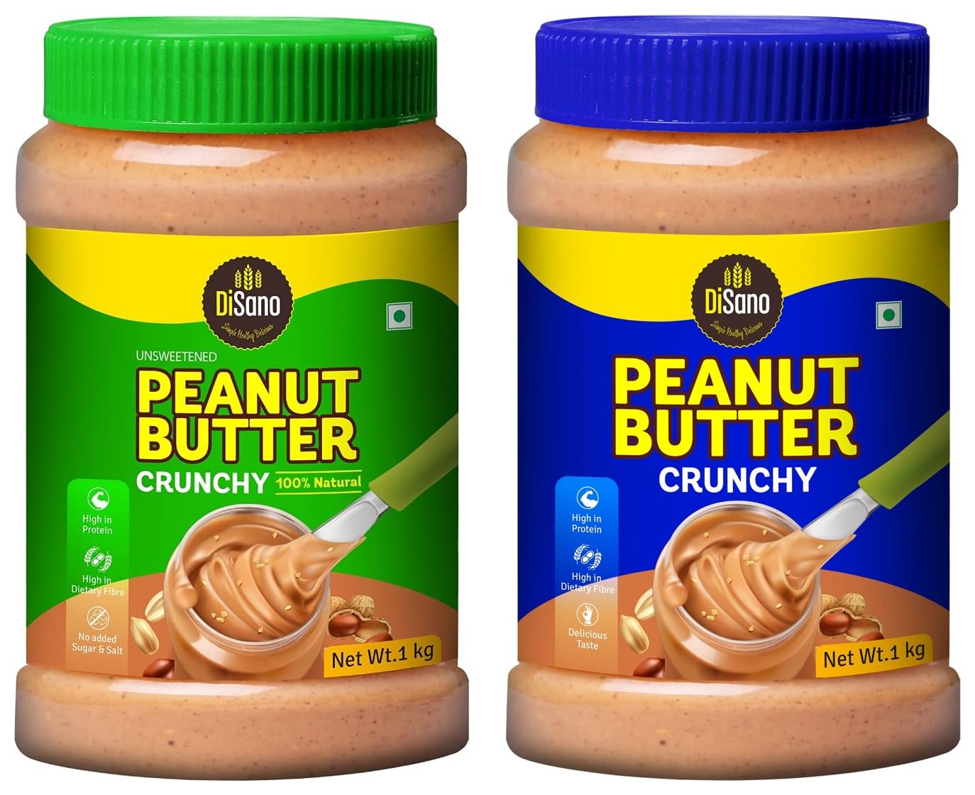 Disano All Natural Peanut Butter Crunchy 30 Protein Unsweetened Gluten ...