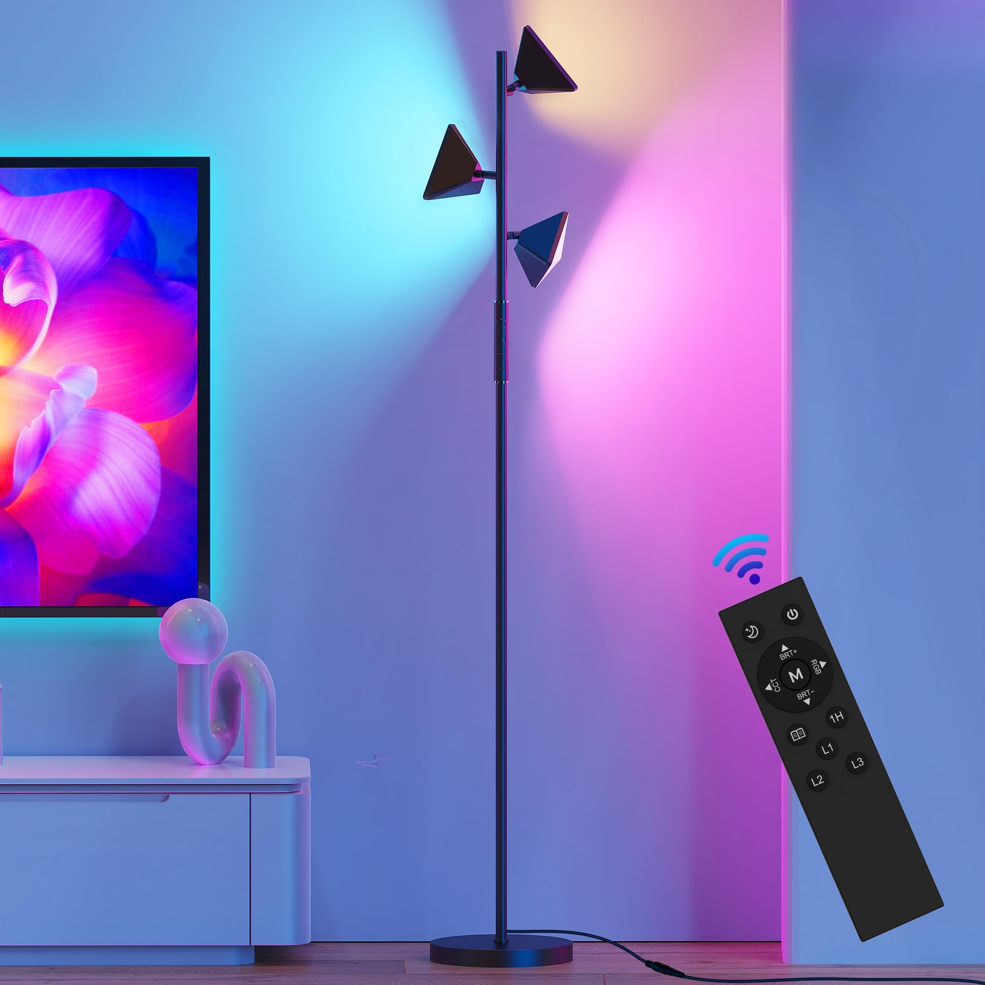 DreamColor Floor Lamp, Tall Standing Lamp with Projection, Dimmable ...