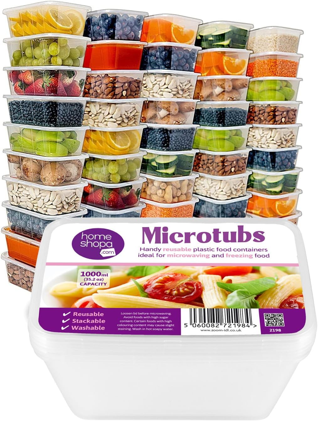 Homeshopa Plastic Food Storage Containers, Pack of 25 Rectangular ...