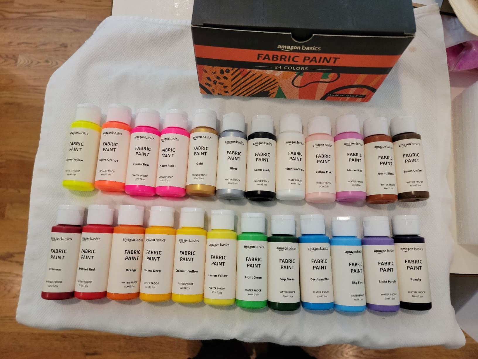 $6/mo - Finance Amazon Basics Permanent Fabric Paint Bottles, 24 Colors ...
