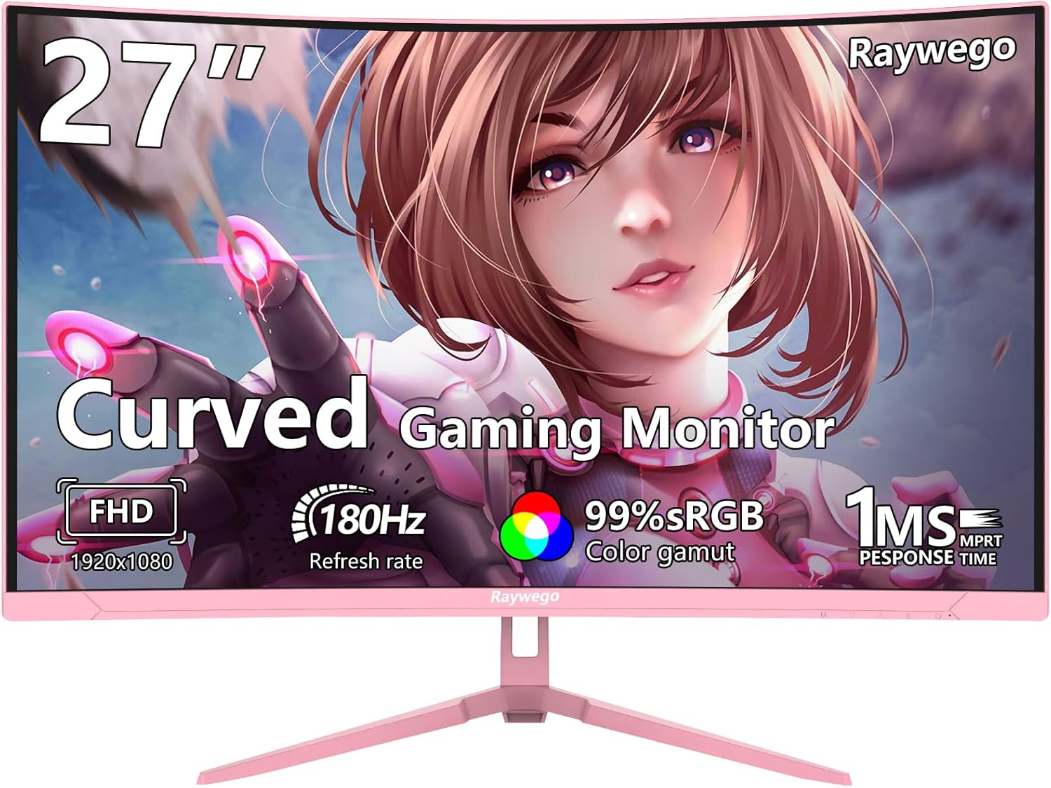 Pink Curved Gaming Monitor 180Hz 1ms from HDMI & DP Philippines | Ubuy