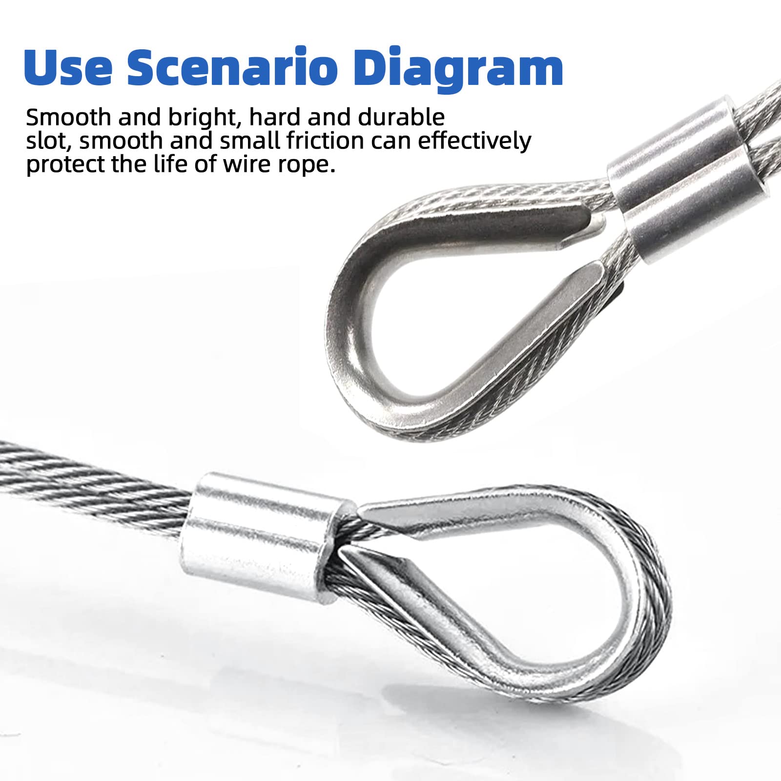 Snapklik.com : Glarks 12Pcs M10 304 Stainless Steel Wire Rope Thimbles ...