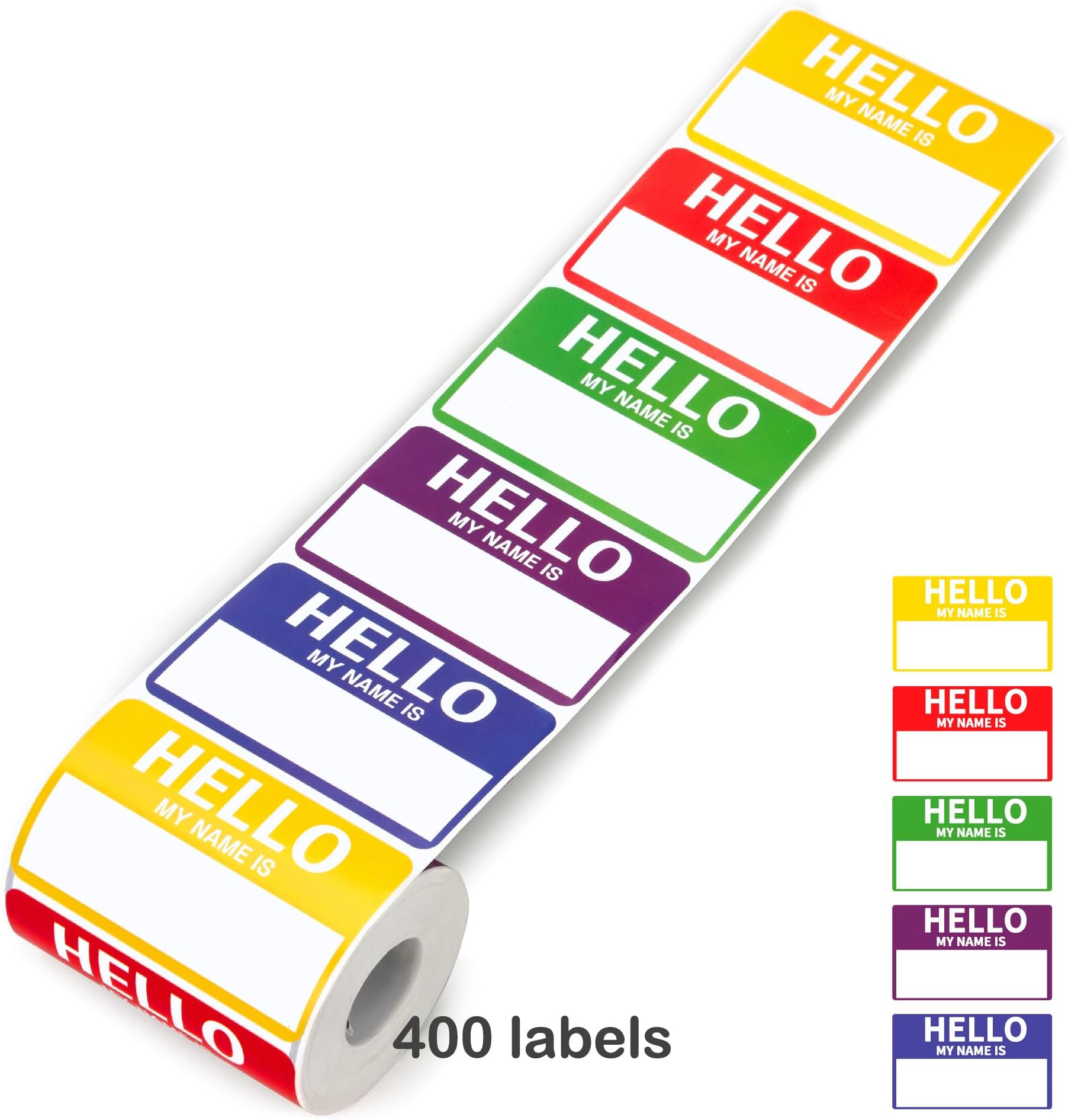 Amazon.com : 400 Pcs 3.62 * 2.25 inches Name tag Labels Stickers "Hello ...