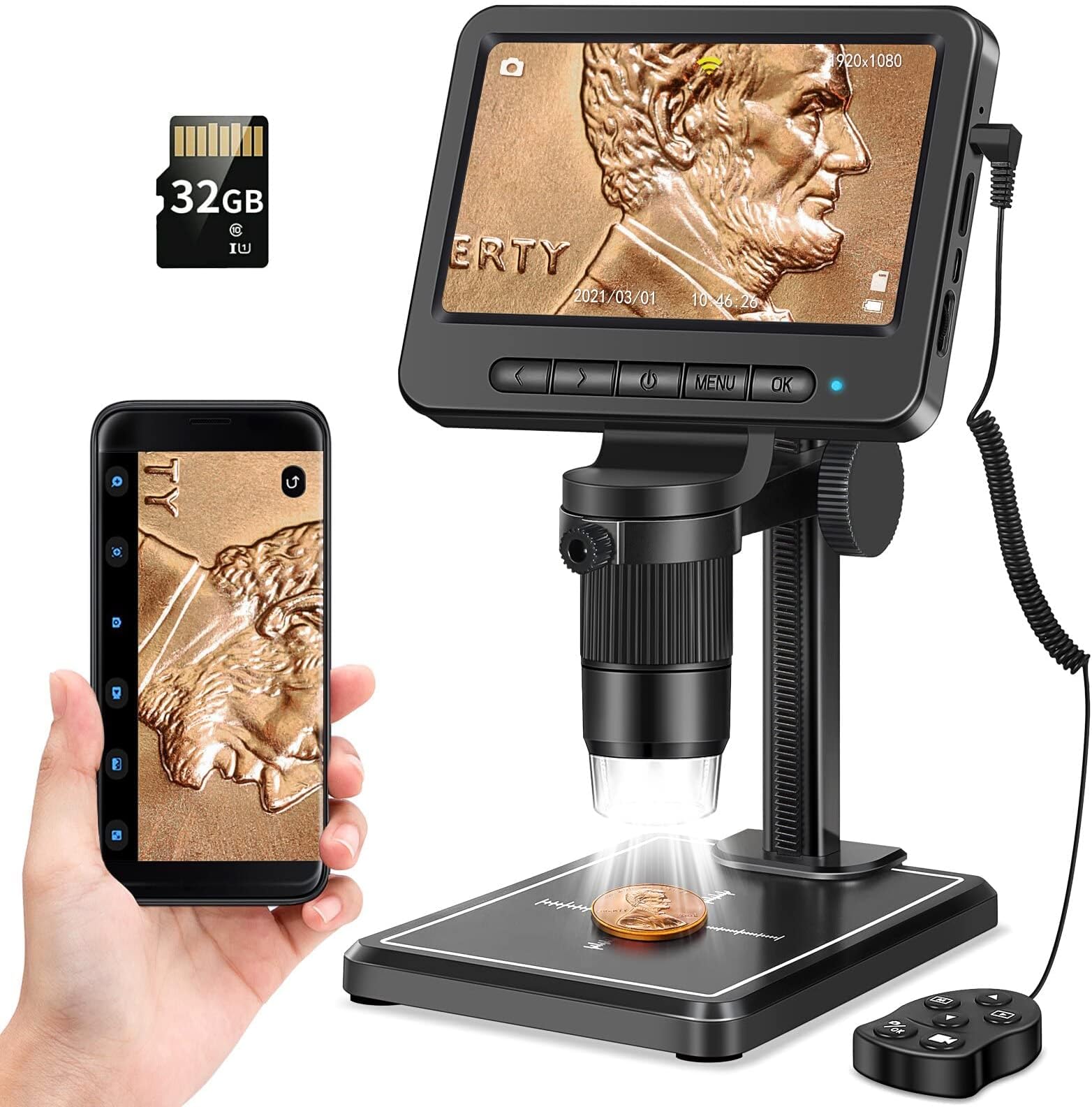 Amazon.com : TOMLOV DM4 Pro Wireless Digital Microscope | 4.3" LCD ...