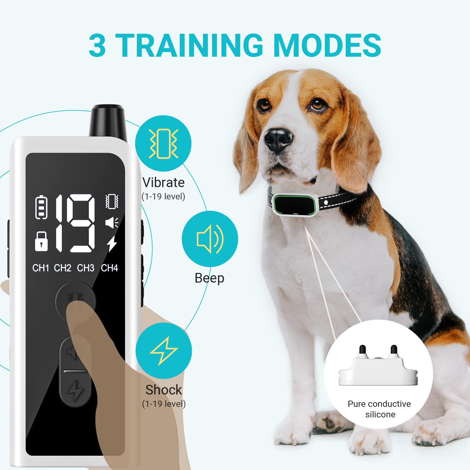 Dog Shock Collar Electric Dog Training Collar With Remote 1600FT ...