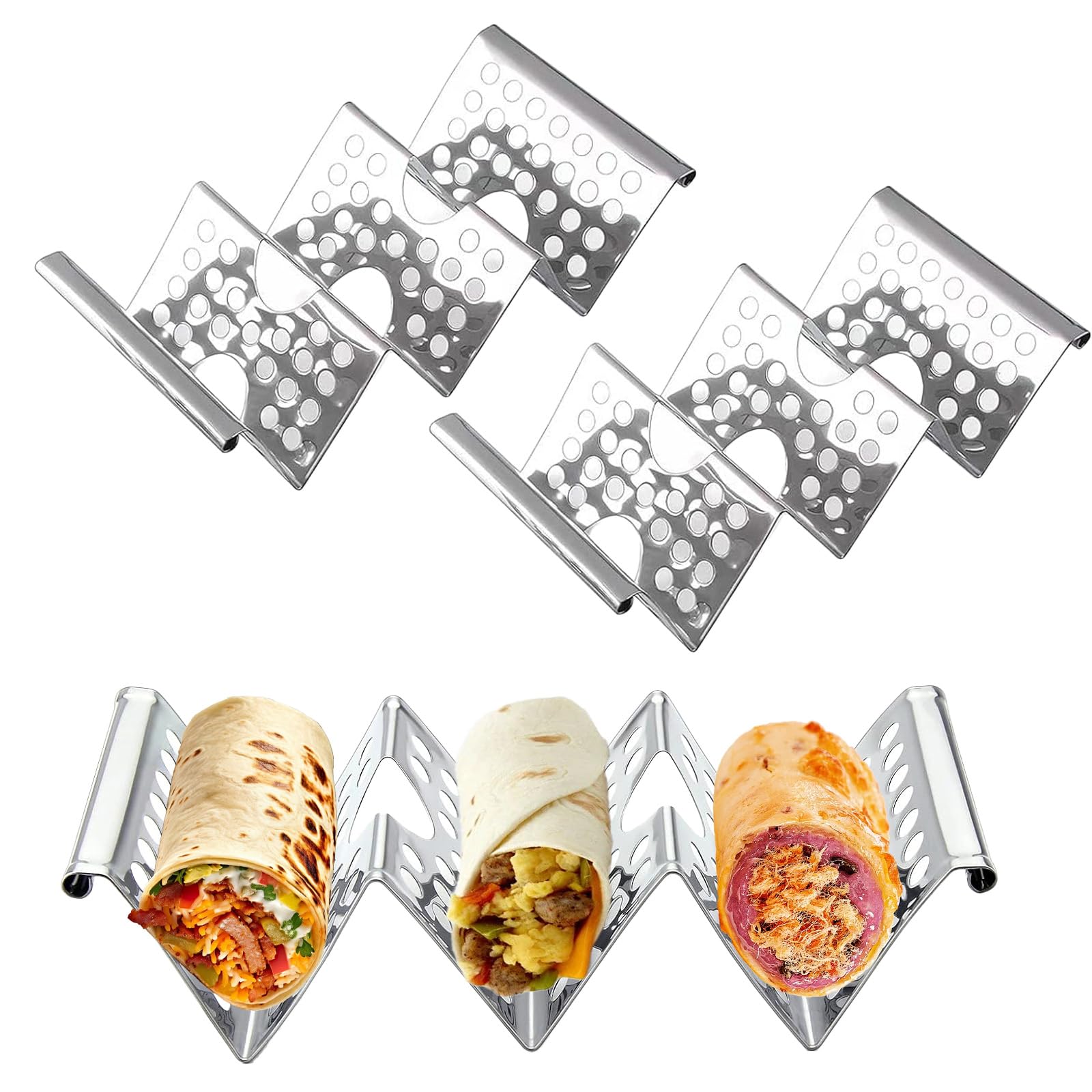 Amazon.com: Taco Holders Set of 2, Stainless Steel Taco Holder Stand ...