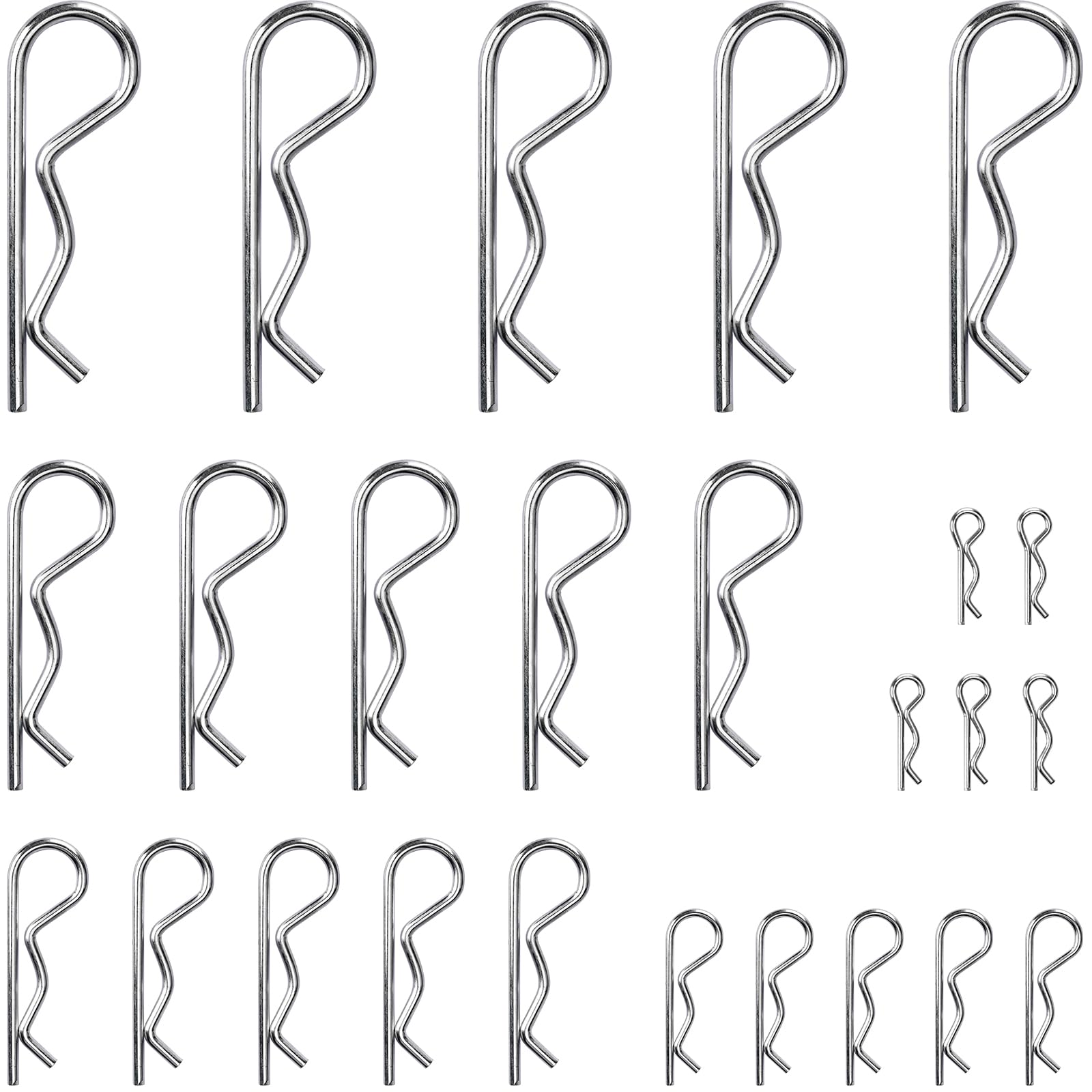 OLCANA 25 Pieces Cotter Pin Assortment Kit 5 Size M1.2 -M3.5 Stainless ...