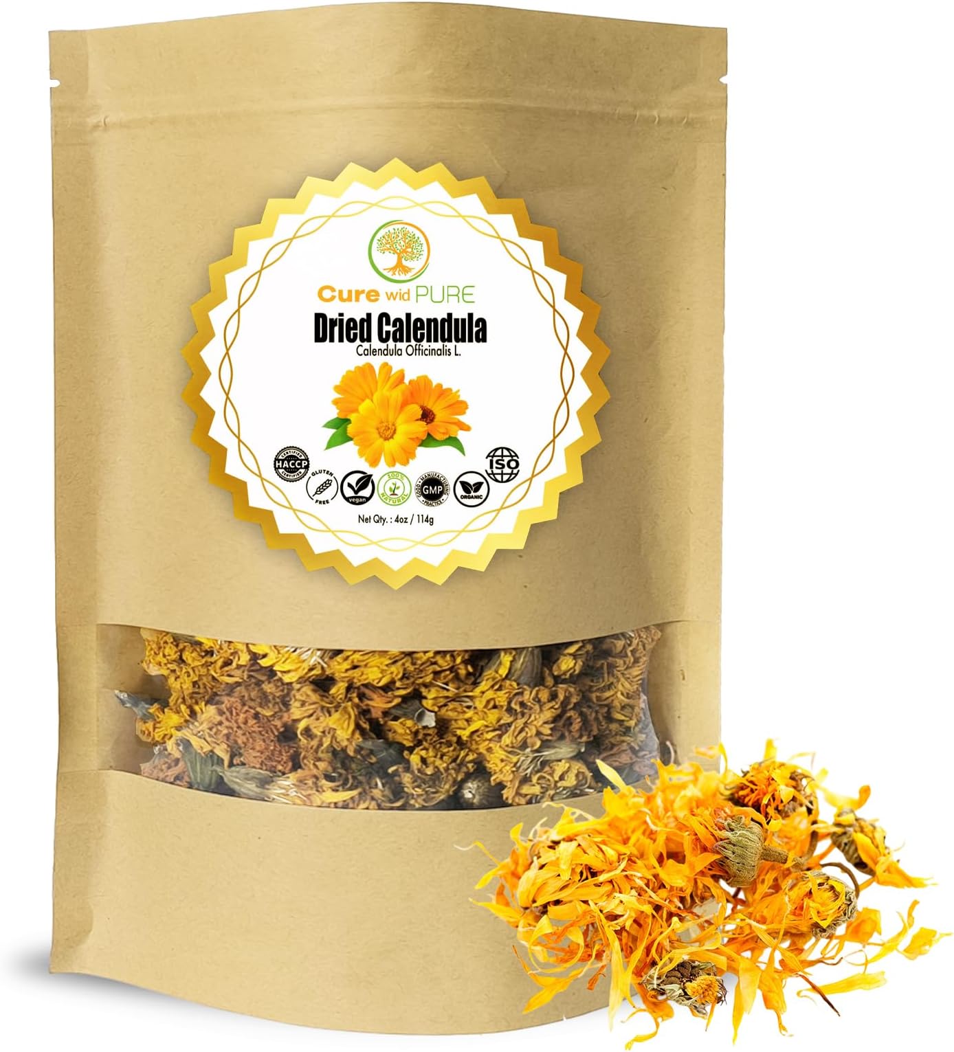 Amazon.com : Cure Wid Pure Certified Organic Calendula Flowers (Pot ...