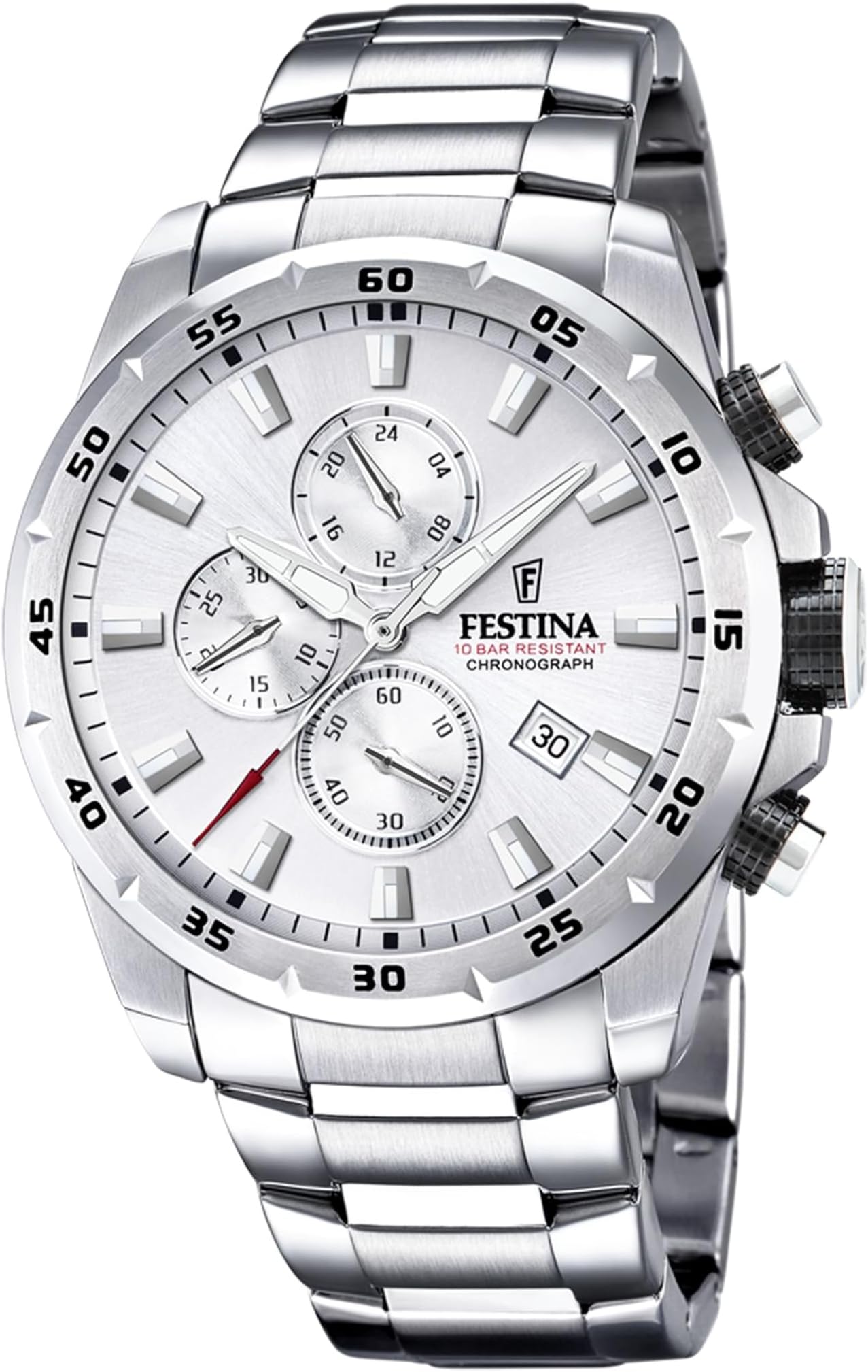 Festina Uhr Für Herren F16576/1 Outlet Silber Edelstahl Case ...