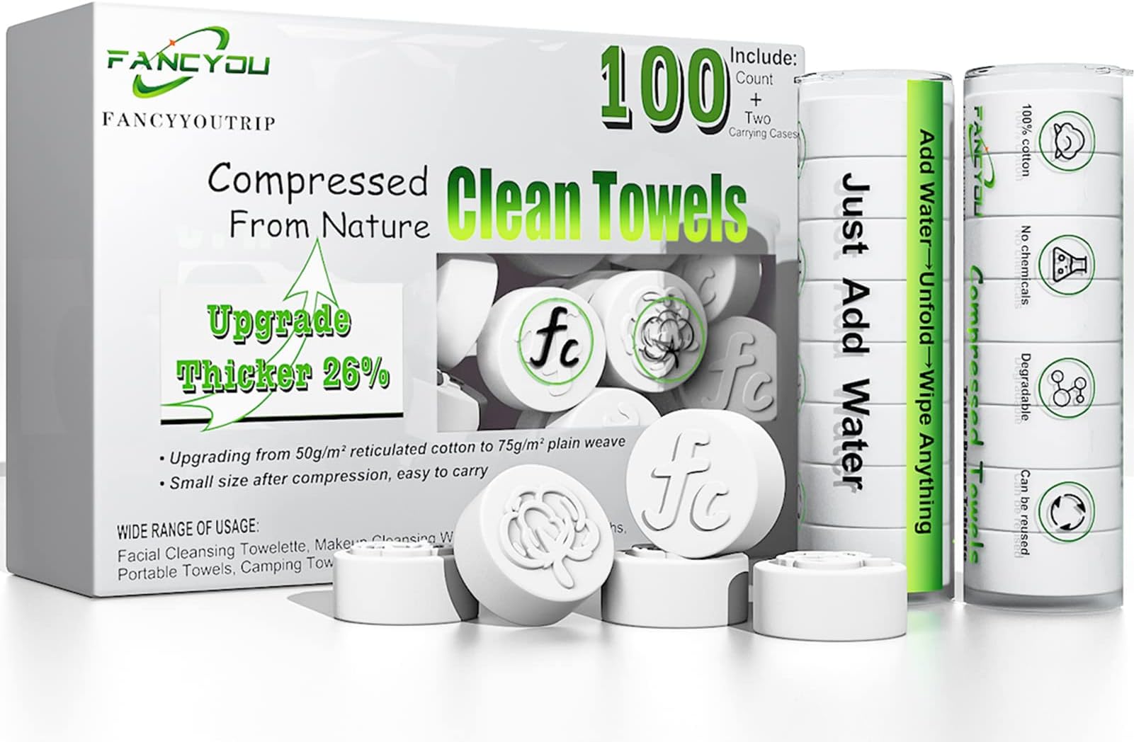 Amazon.com: Premium Compressed Tissue Coins in Sealed Cases - 5 Tubes ...