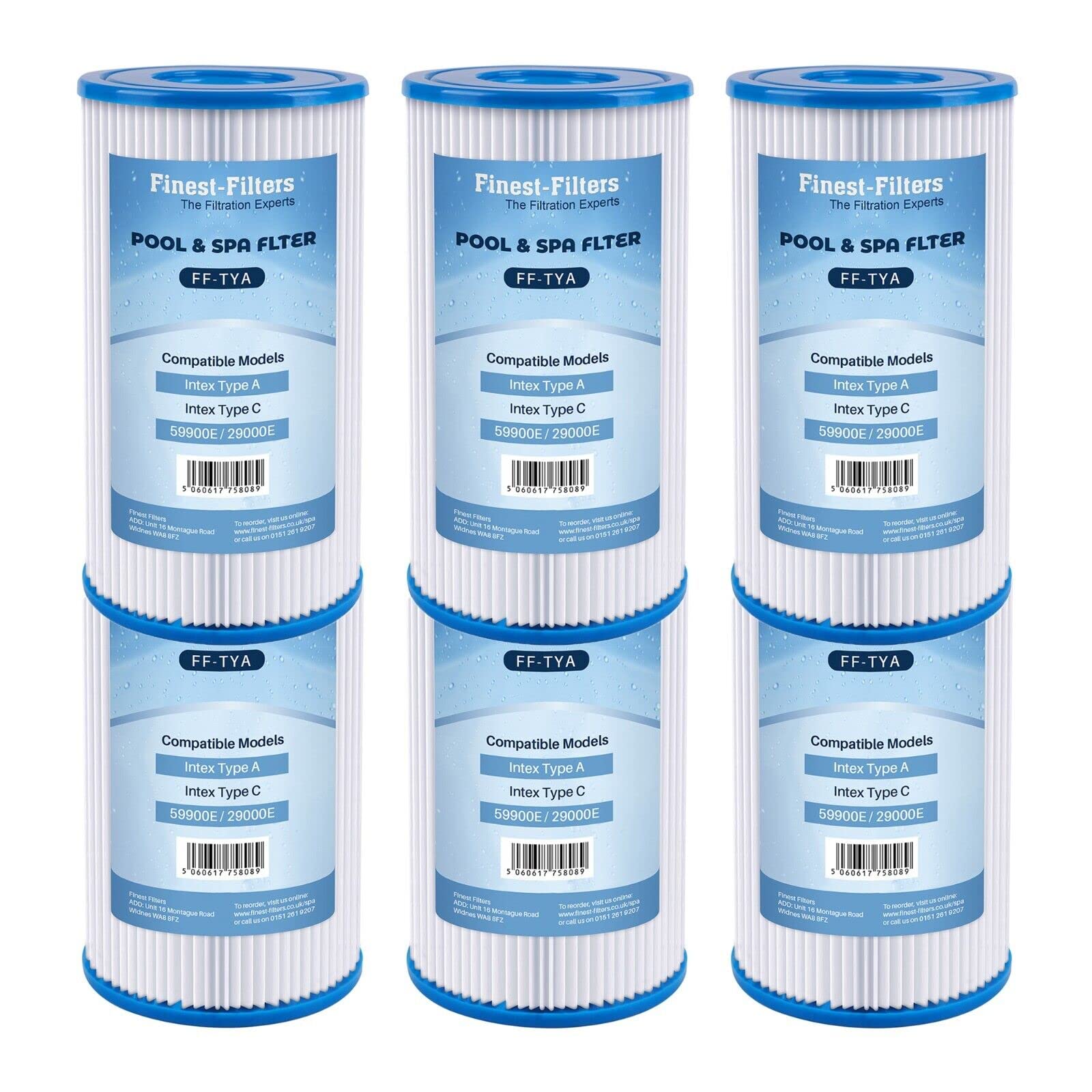 6 Pack Replacement Swimming Pool Pump Water Filter Cartridge Compatible ...