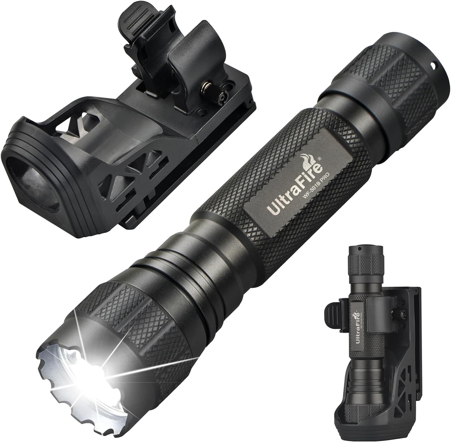 ULTRAFIRE Tactical Torch with Flashlight Holder, 1200 Lumens Single ...