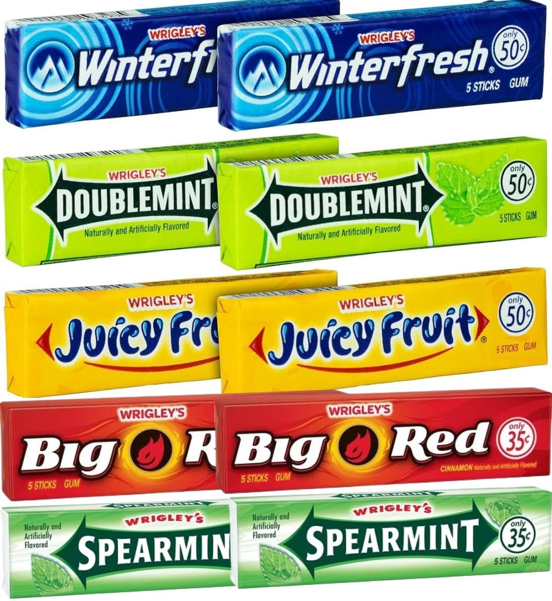 Amazon.com: JÁCLER Wrigley Chewing Gum Variety Pack of 10 - All 5 ...