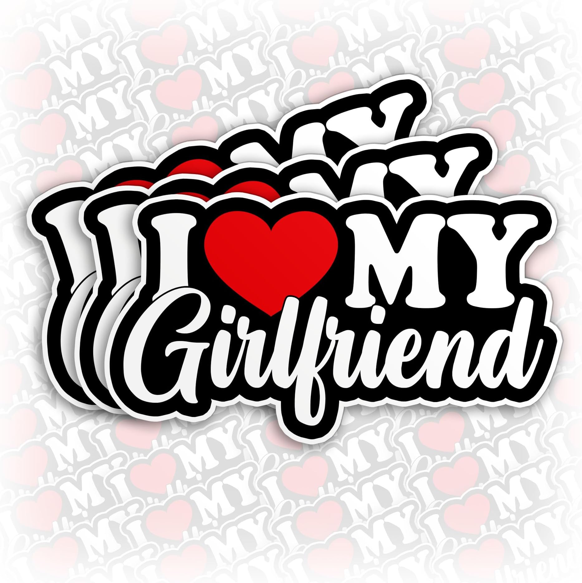 Amazon.com: 3 Pcs - I Love My Girlfriend GF Sticker Anniversary ...