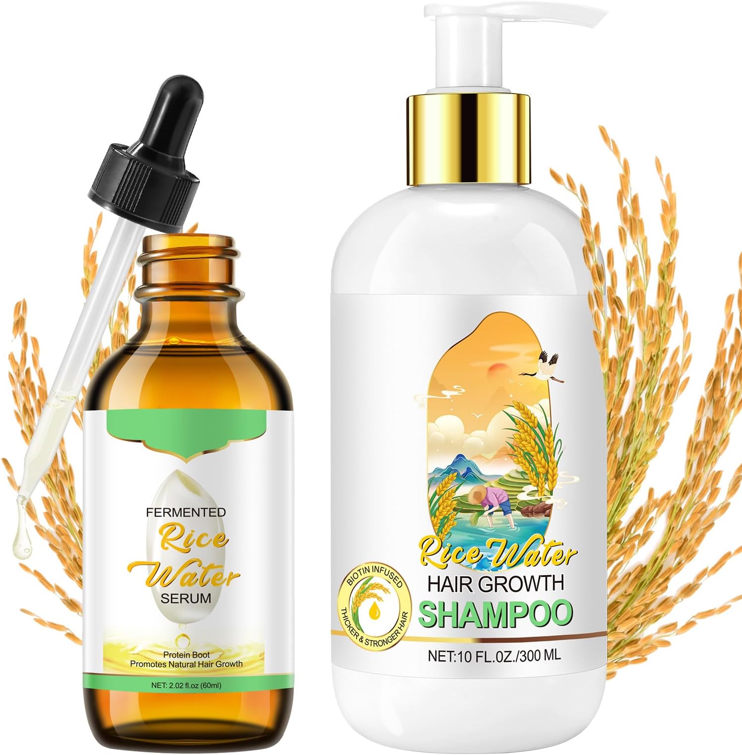 Amazon.com : Fermented Rice Water Shampoo with Biotin, Hair Growth Oil ...