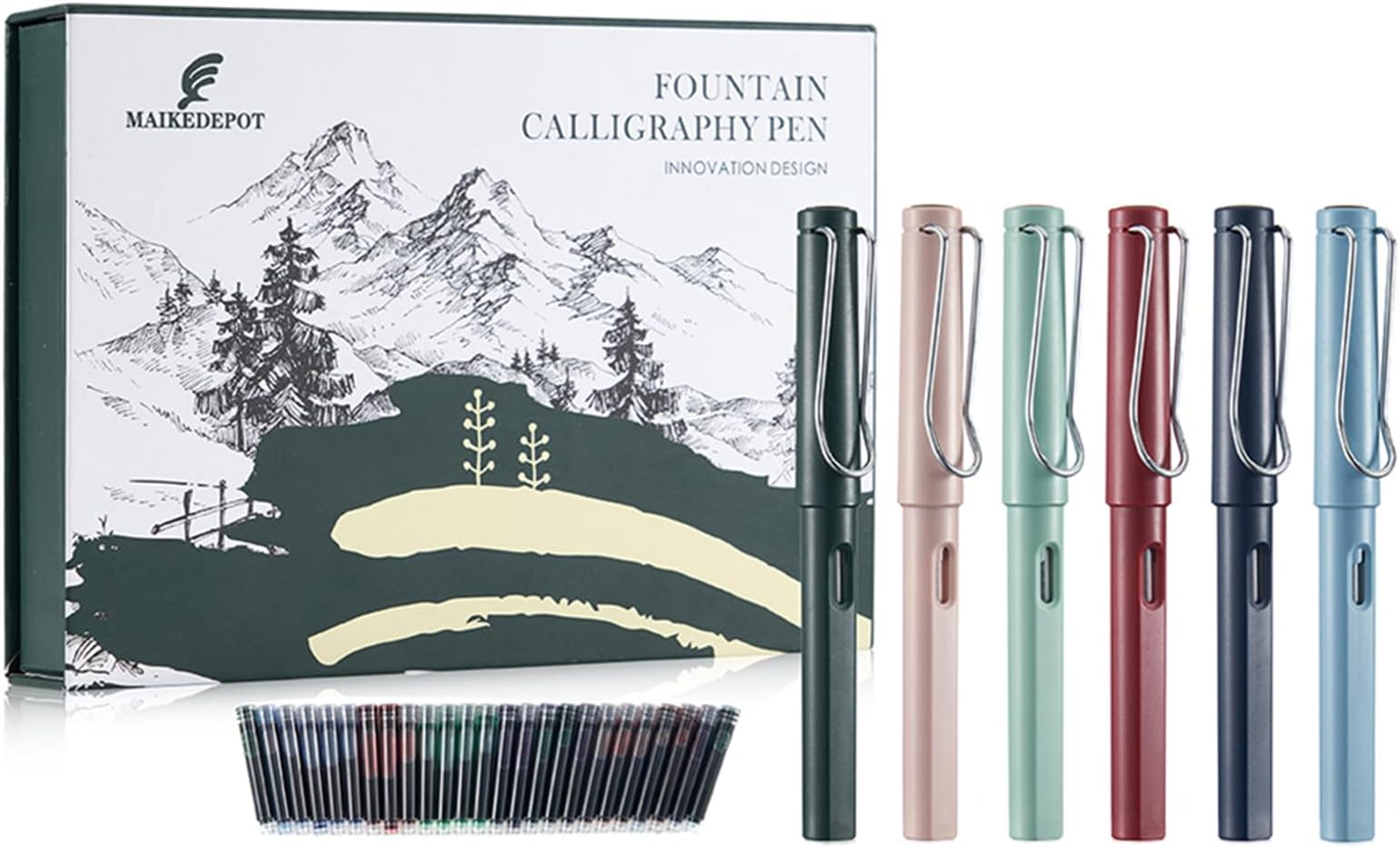 Amazon.com : Maikedepot Calligraphy Brush Pens, 6pcs Calligraphy Pen ...