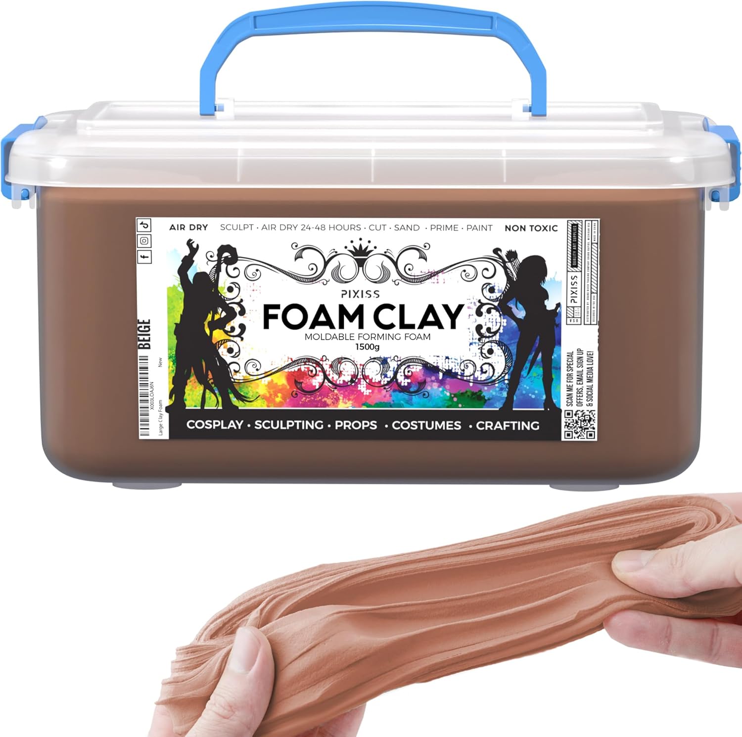 Amazon.com: Pixiss Beige Modeling Foam Clay - Premium Beige Foam Air ...
