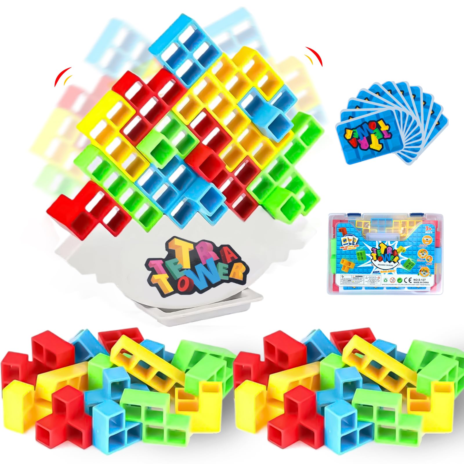 MR.HOKWY 48 Pcs Tetra Tower Balancing Stacking Toys - Building Tetra ...