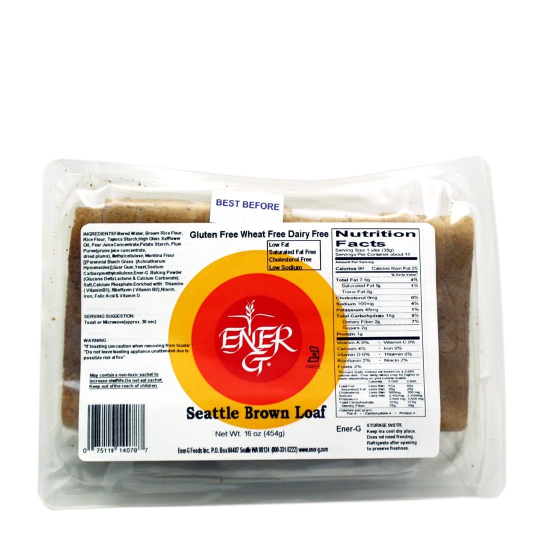 Amazon.com : Ener-G Foods Seattle Brown Loaf, 16-Ounce Packages (Pack ...