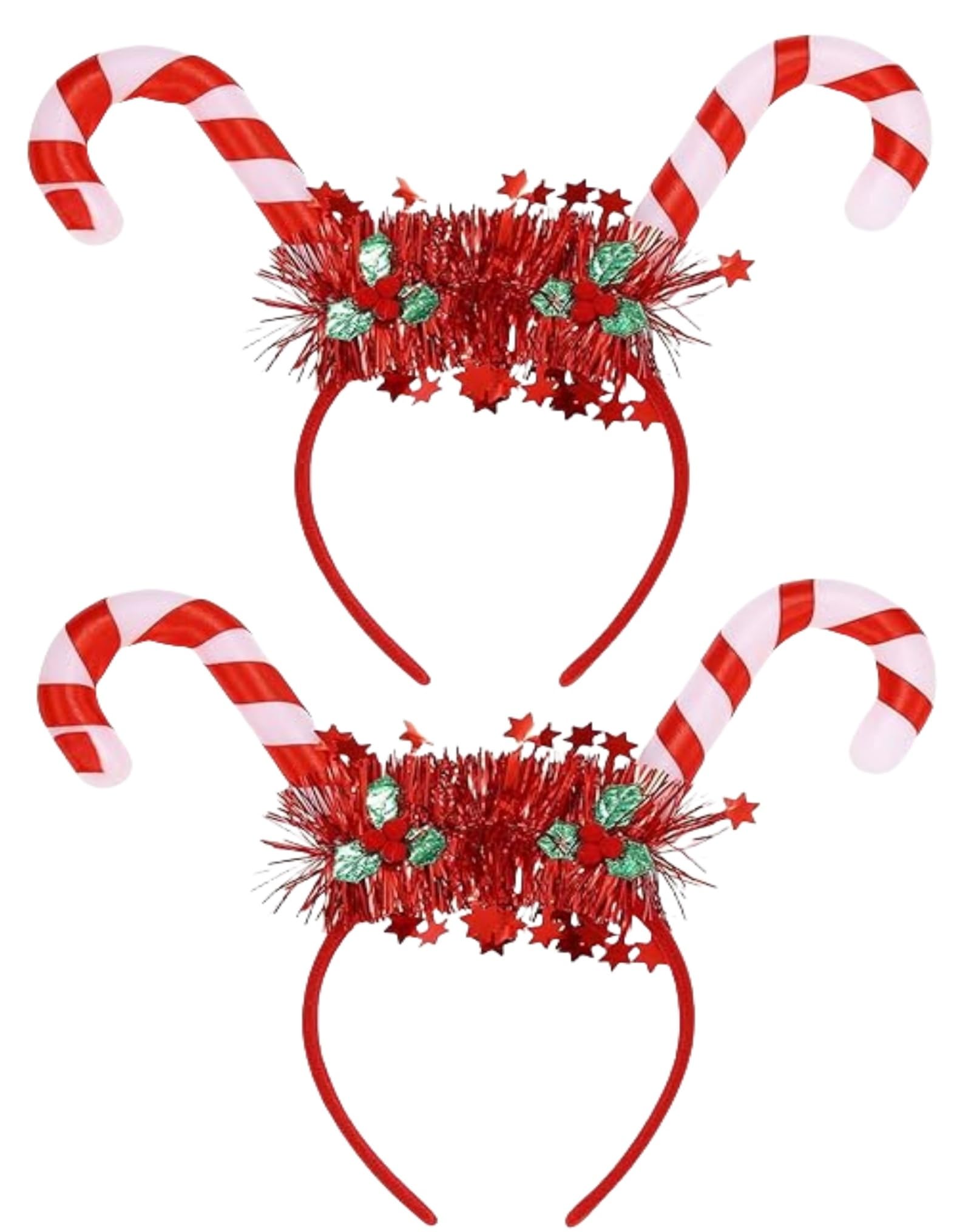 Amazon.com: HIPIHOM 2Pcs Christmas Headbands Light Up Candy Cane ...