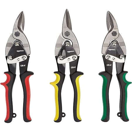 Amazon Basics 3-Piece Aviation Snip Set - Left, Right and Straight Cut ...