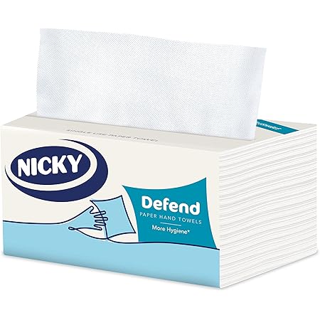 Nicky Defend Hand Paper Towel - 1 Pack With 100 2-ply Paper Hand Towels ...