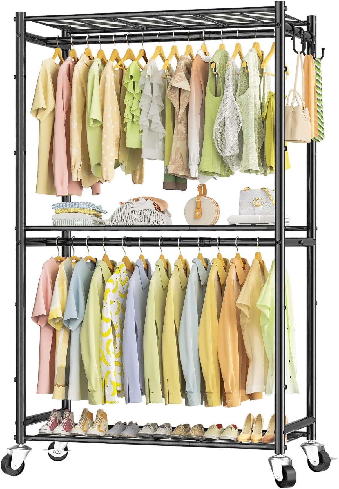 Amazon.com: Neatrays Rolling Clothes Rack for Hanging Clothes, Metal ...