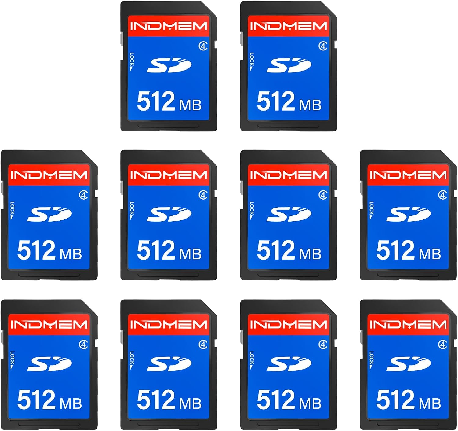 Amazon.com: Giguid INDMEM 512MB SD Card, 10 Packs Class 4 512MB Flash ...