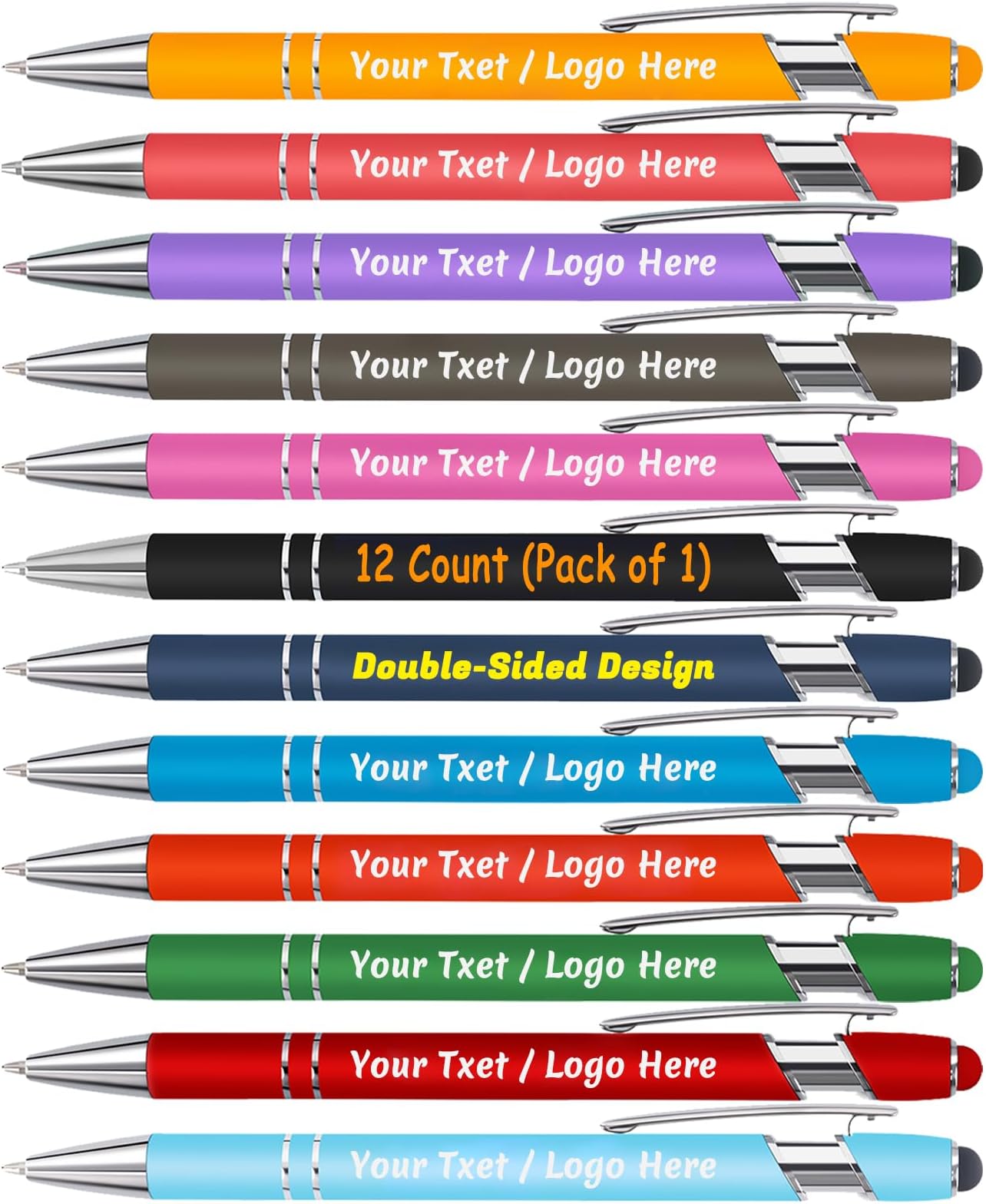 Amazon.com : Personalized Pens with Stylus Tip -Bright Vibes- Click ...