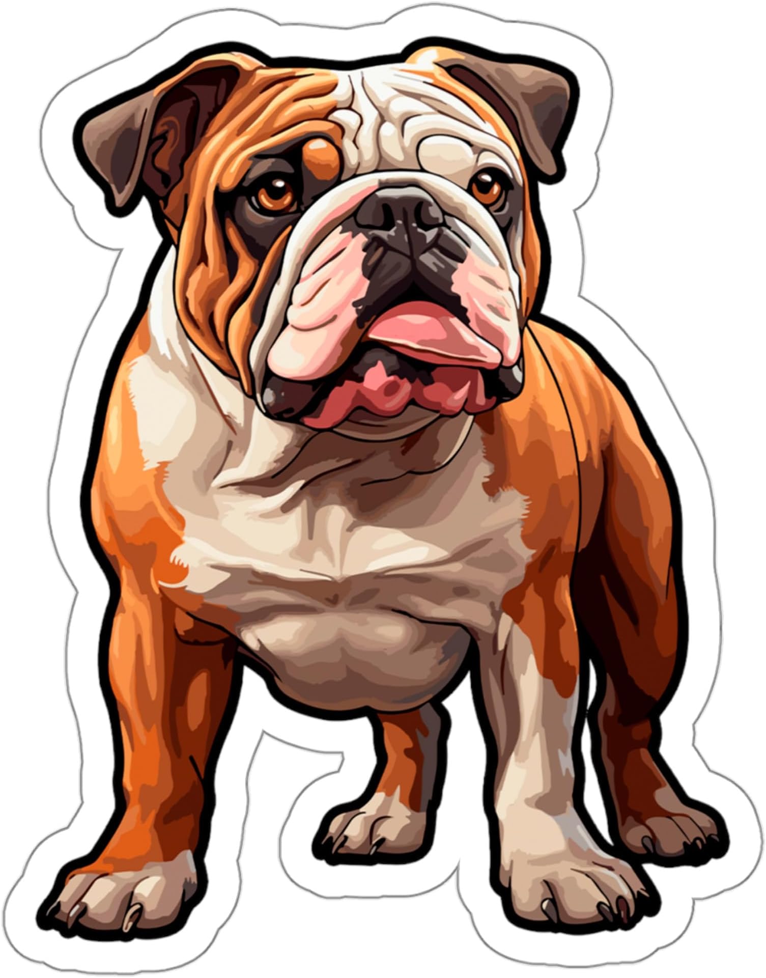 Amazon.com: Winston & Bear 3D Dog Stickers - 2 Pack - British Bulldog ...