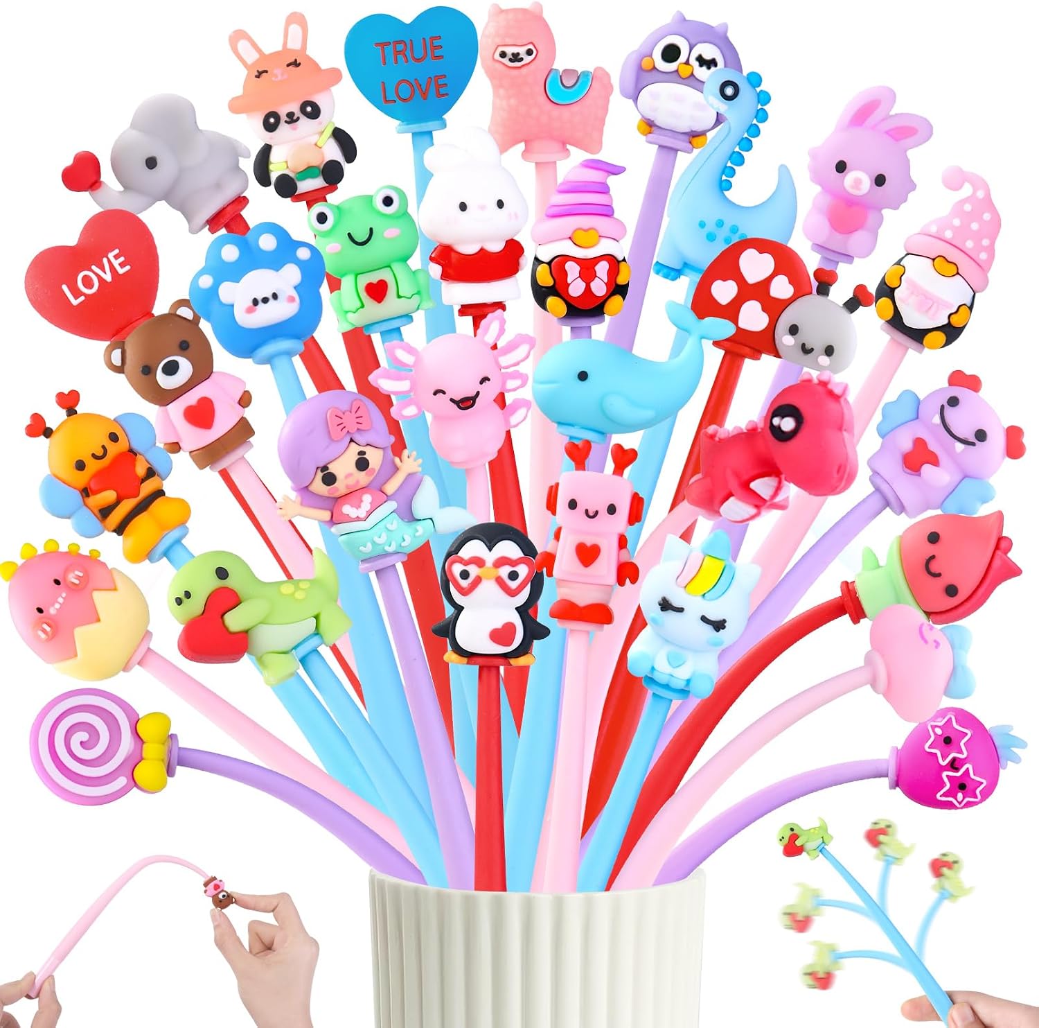 Amazon.com: Vellibring 30pcs Valentine's Day Pens for Kids, Cute ...