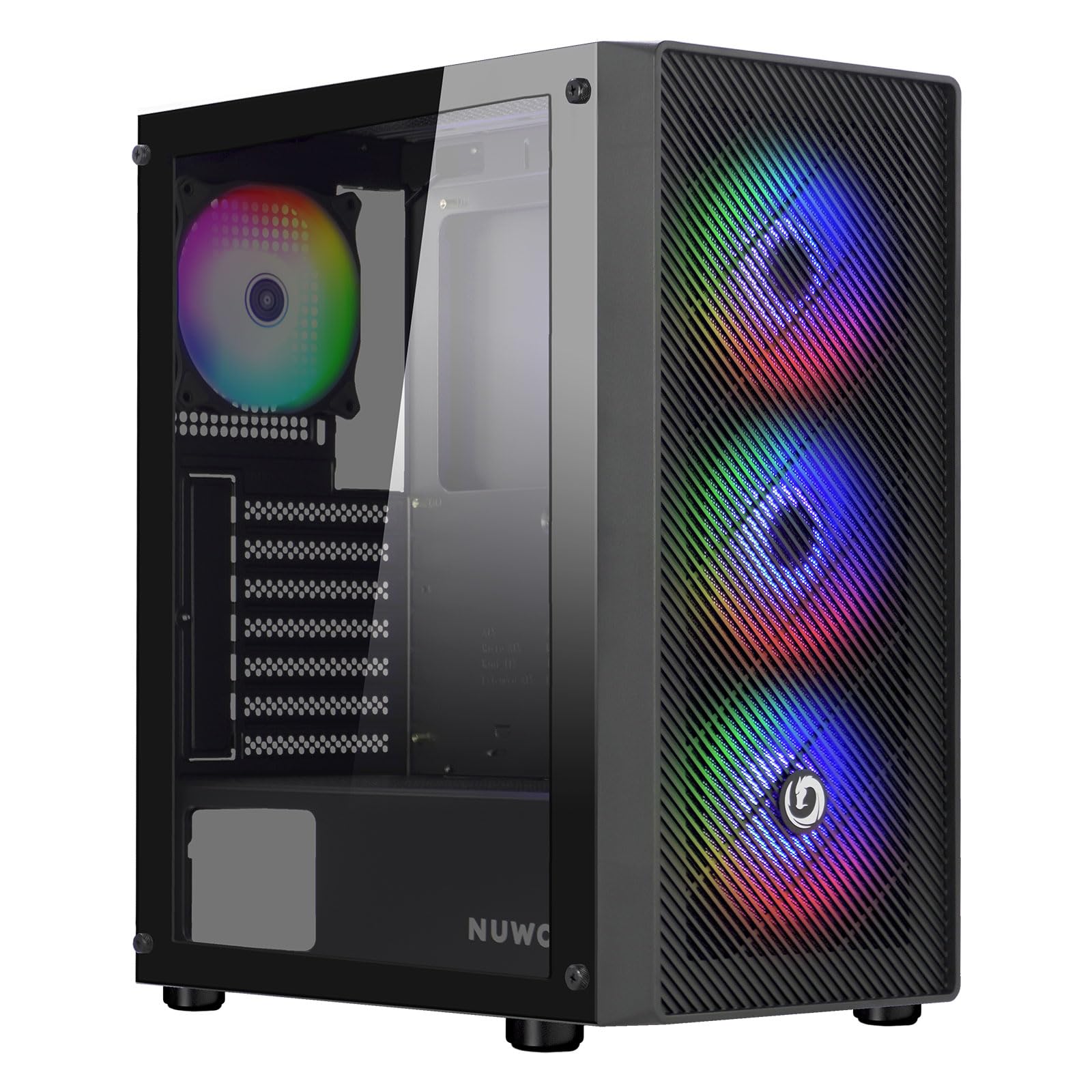 Nuwo Rodan R603 Nero Case PC Gaming Mid Tower ATX, Micro-ATX, mini-ITX ...
